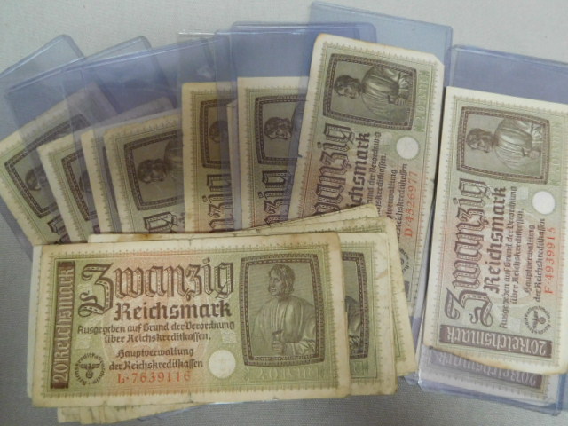 WW2 German 20 Reichsmark Notes - Priced Each . COIN126 - Time Traveler ...