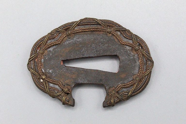 Japanese Tanto Tsuba Braided Wire Design . NNJ105 - Time Traveler Militaria