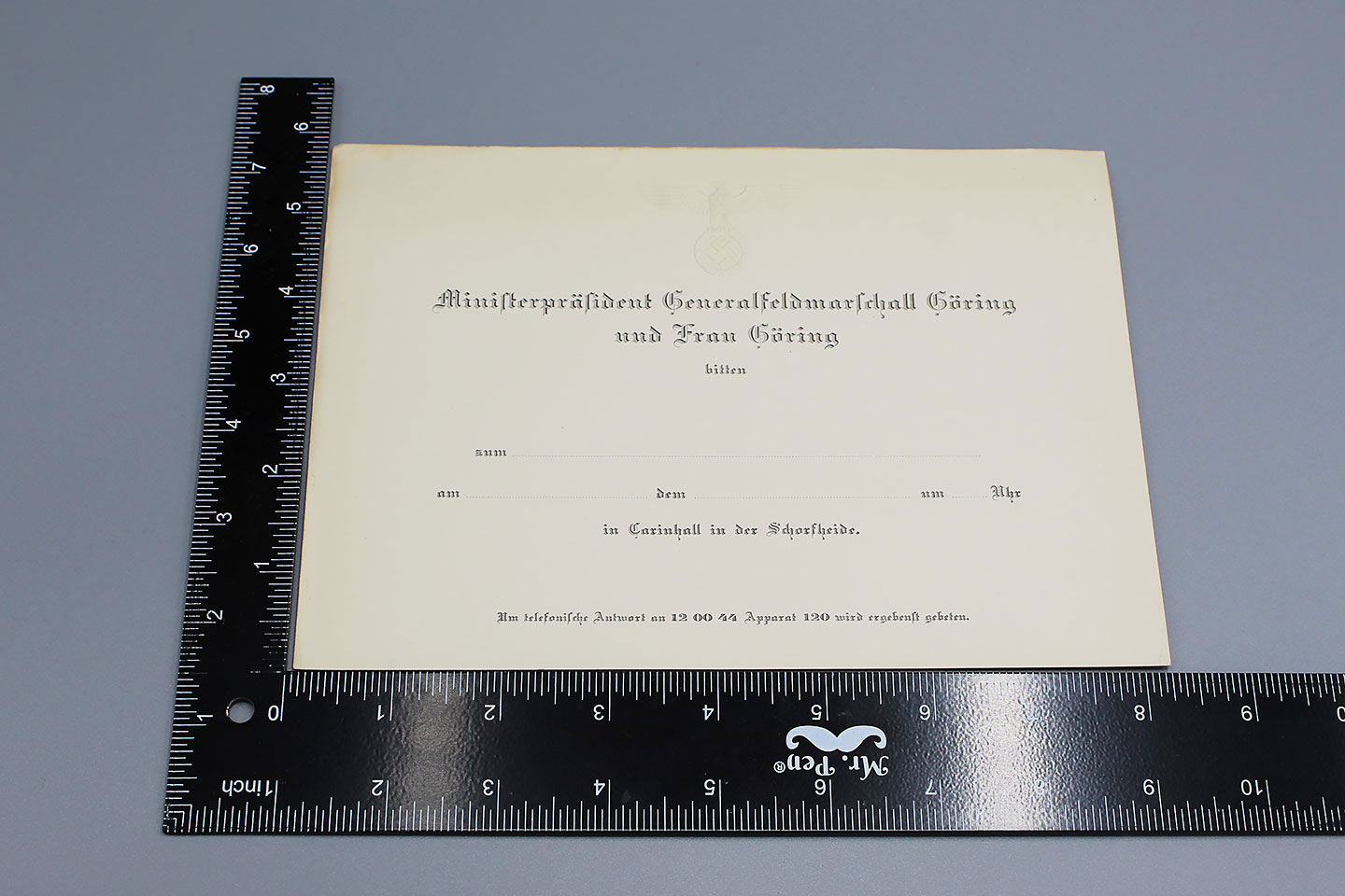 WW2 German Hermann Goring Dinner Invitation Card . GD857 - Time ...