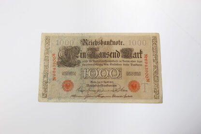 Imperial German 1000 Mark Reichsbanknote 1910 . COINPM7 - Time Traveler ...