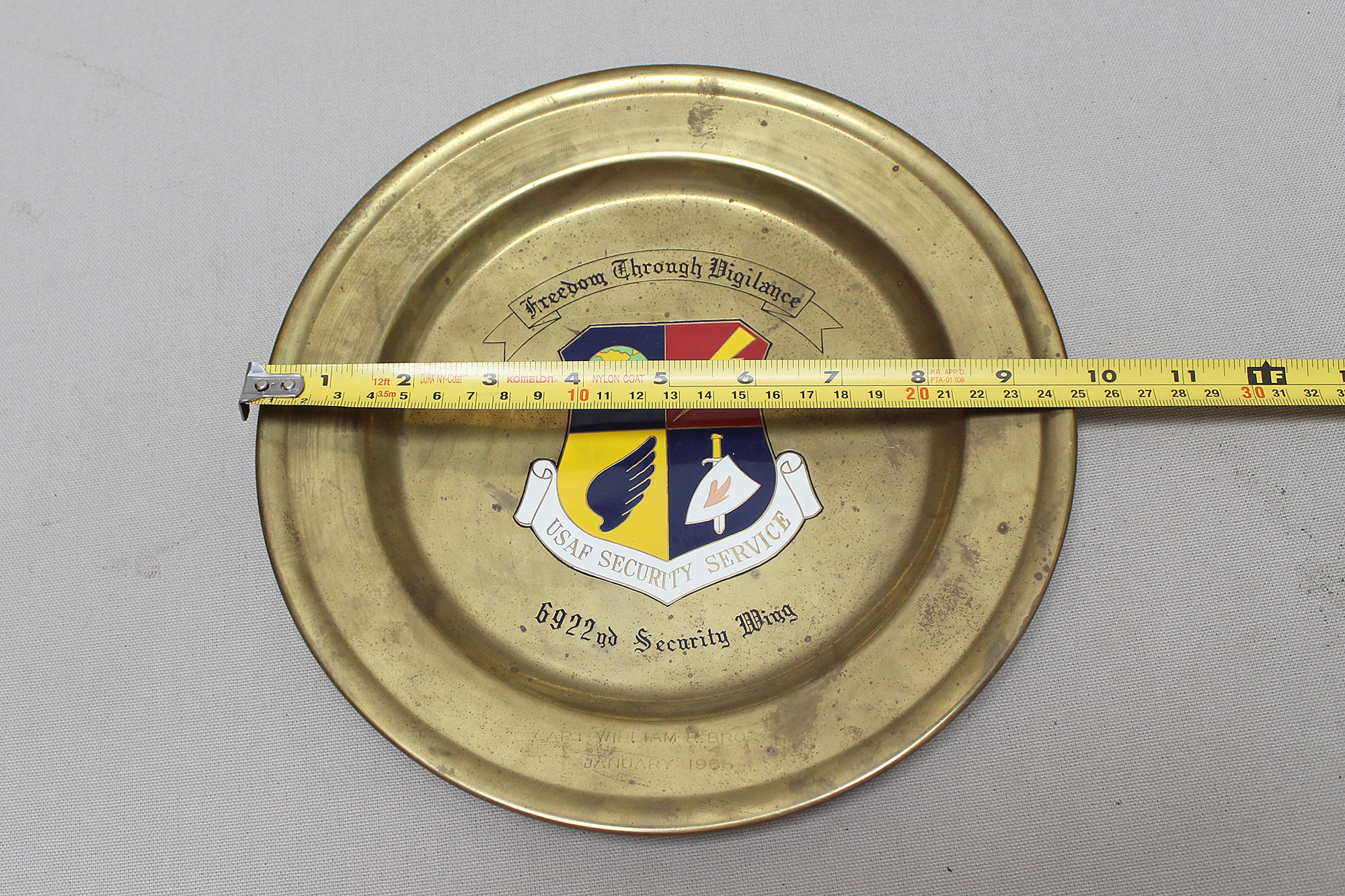 US 6922nd Security Wing Presentation Plate 1965 . FLU3278 - Time ...