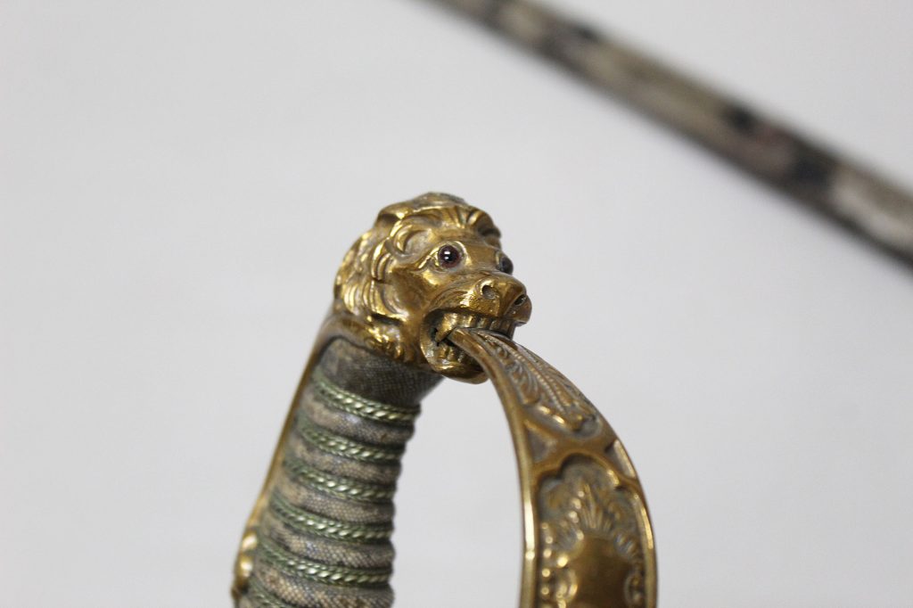 Imperial German Artillery Lion Head Sword - Triple Engraved Blade ...