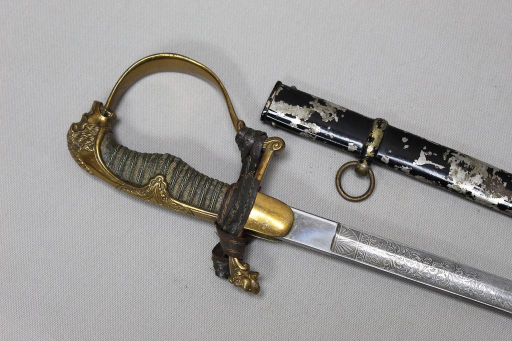 Imperial German Artillery Lion Head Sword - Triple Engraved Blade ...