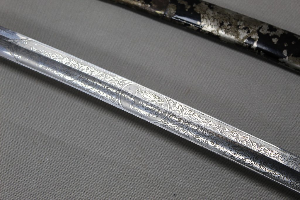 Imperial German Artillery Lion Head Sword - Triple Engraved Blade ...
