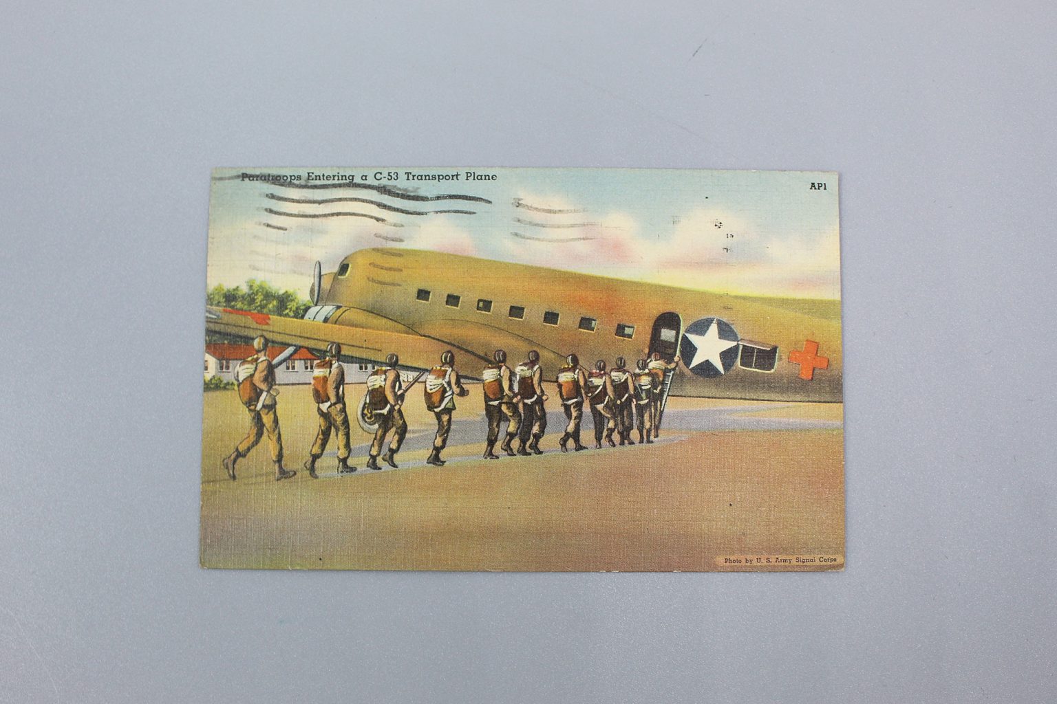 US Paratroops C-53 Transport Plane Postcard - Mailed March 1944 ...
