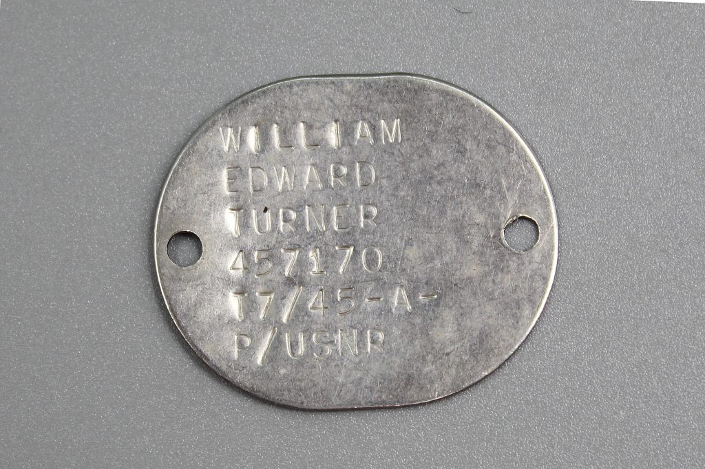 USNR WW2 Single Id Tag - 7/45 . FLU1555 - Time Traveler Militaria