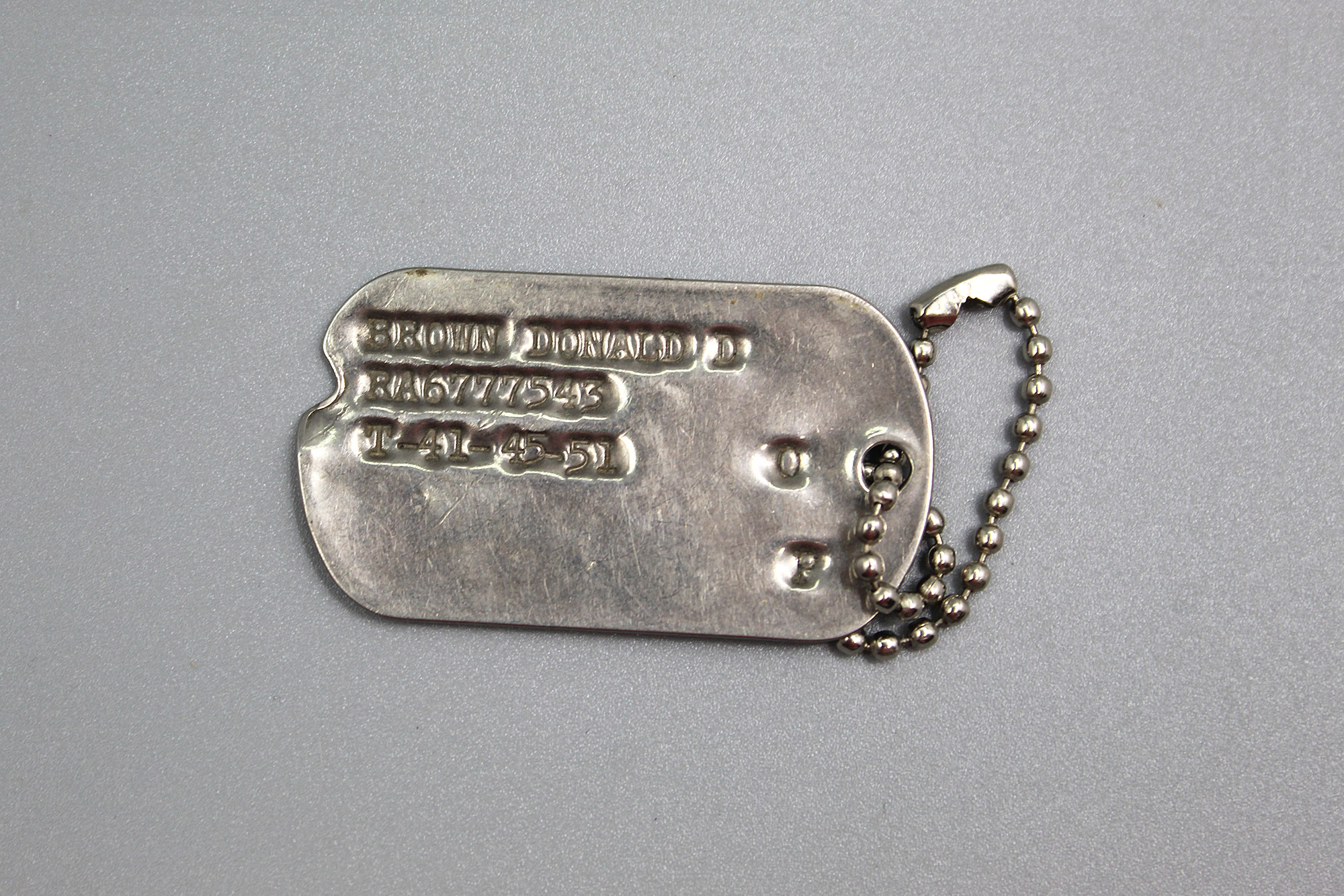 US Army Single ID Tag - T-41-45-51 . FLU3486 - Time Traveler Militaria