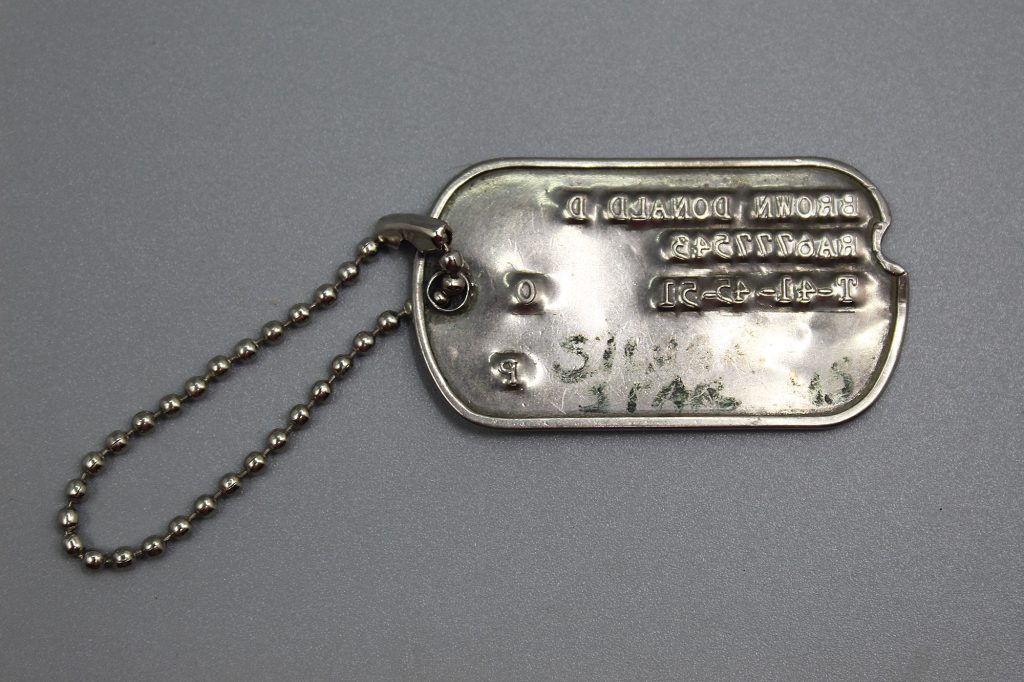 US Army Single ID Tag - T-41-45-51 . FLU3486 - Time Traveler Militaria