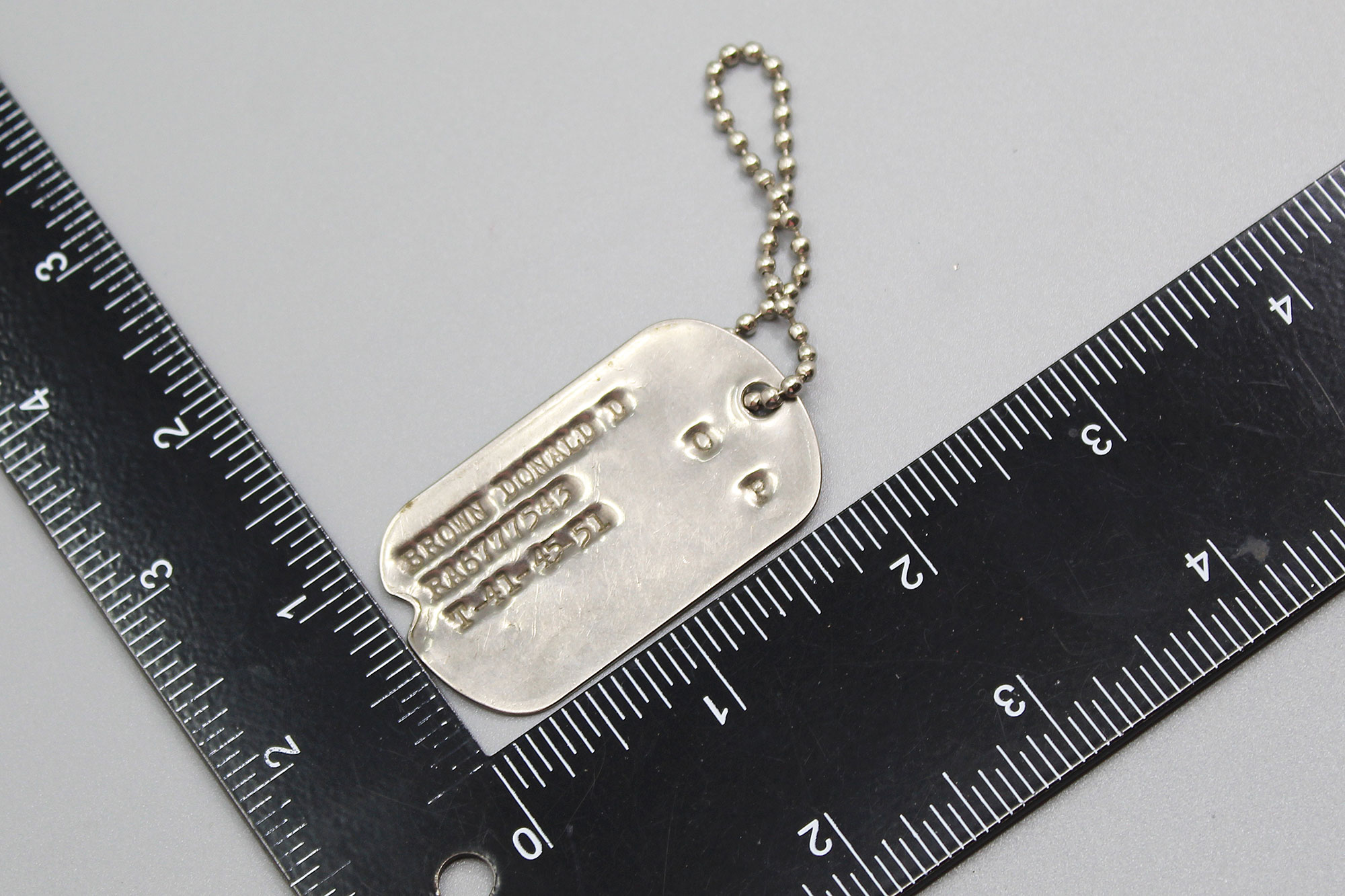 US Army Single ID Tag - T-41-45-51 . FLU3486 - Time Traveler Militaria