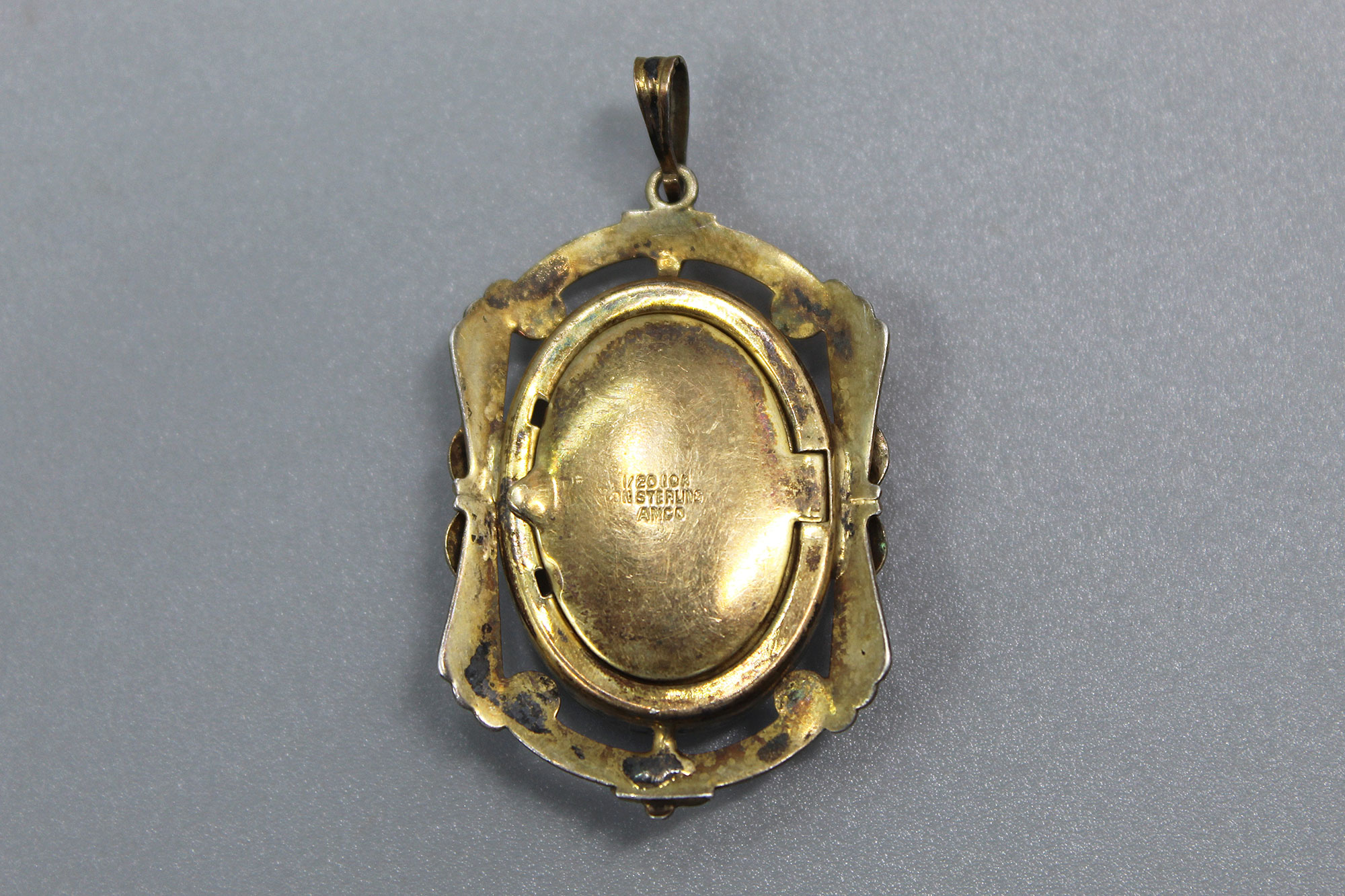 US WW2 Army Sweetheart Locket Pendant w/Picture - 1/20 10k on Sterling ...