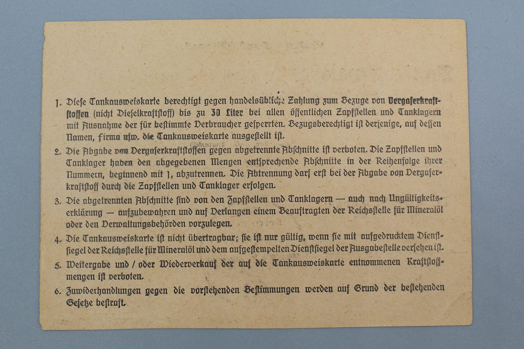 WW2 German Ration Card . GD271 - Time Traveler Militaria