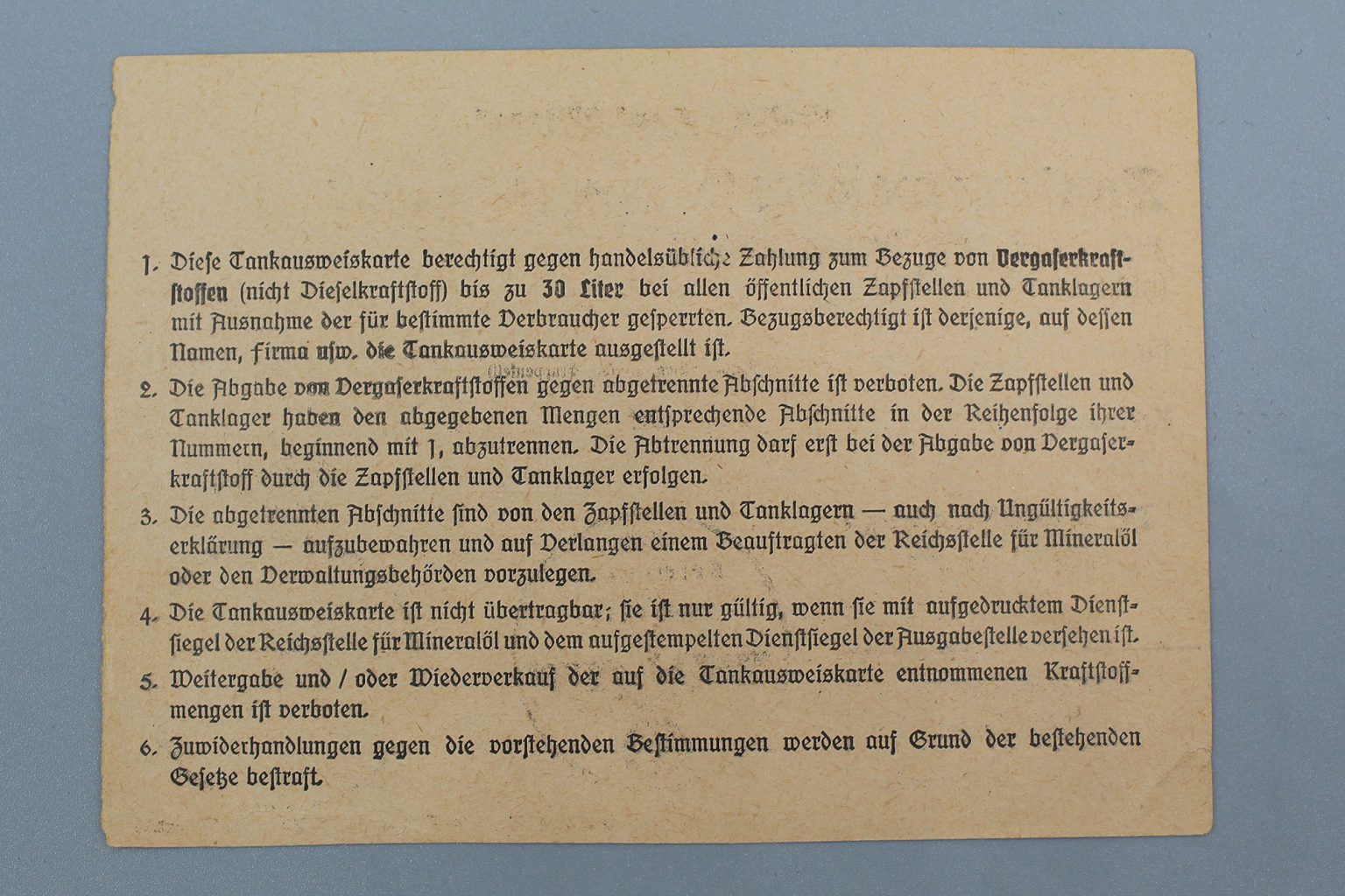 WW2 German Ration Card . GD271 - Time Traveler Militaria