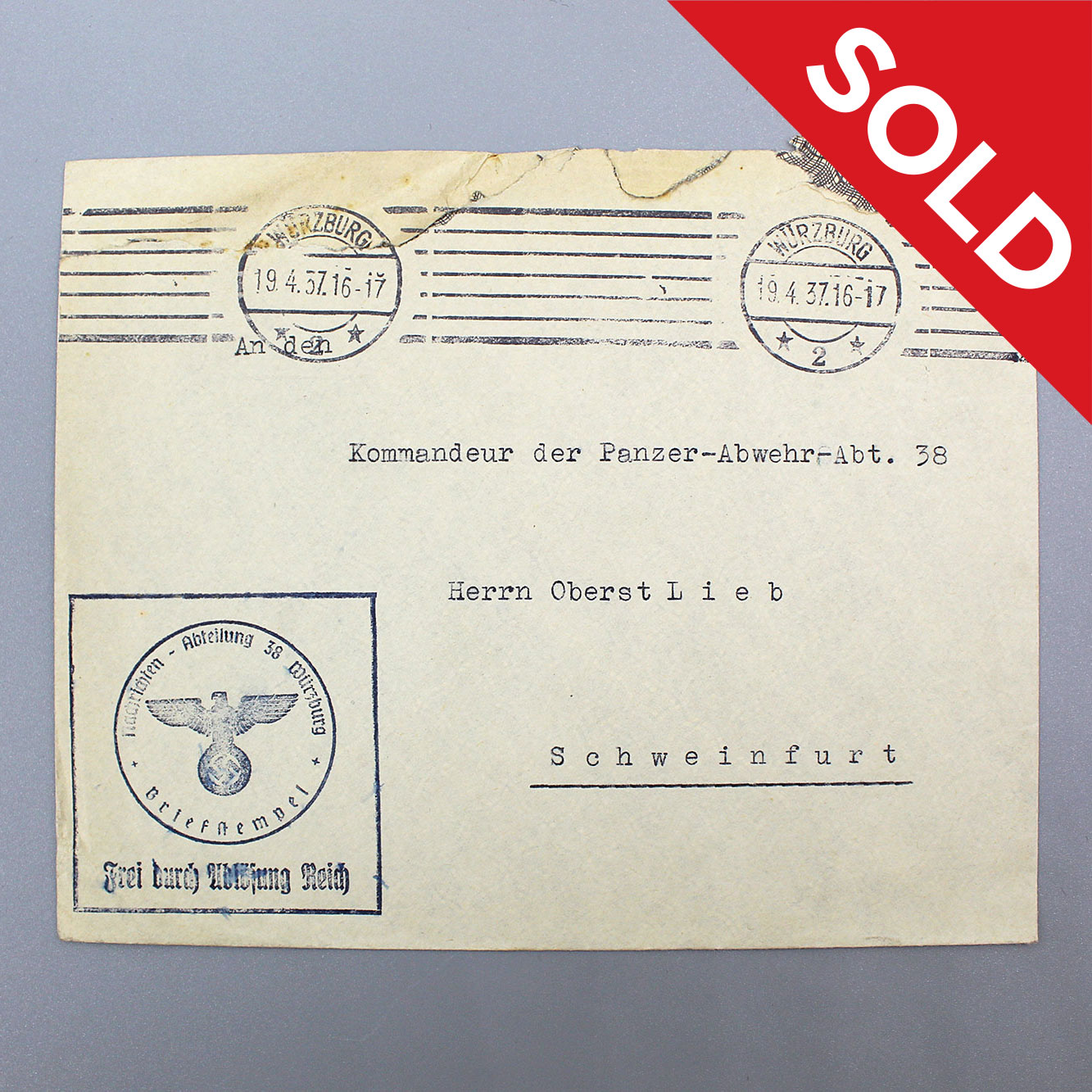 ww2 german 1938 docuemnt - Time Traveler Militaria