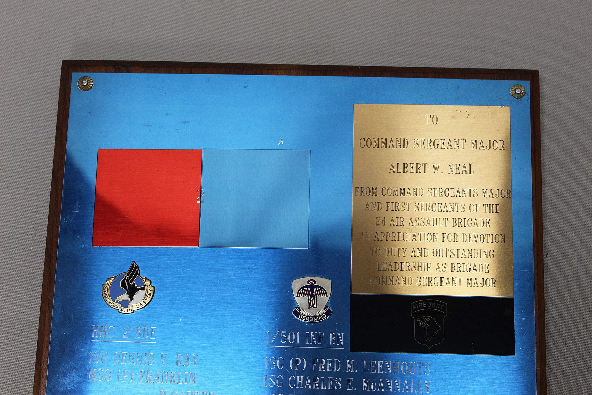 US Army 101st Airborne 2d Air Assault Brigade Plaque . FLU3558 - Time ...