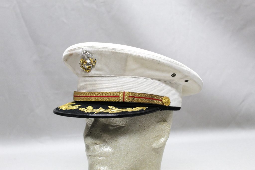 USMC Officer Dress Visor Cap - Named to Colonel later Mjr General USMC ...