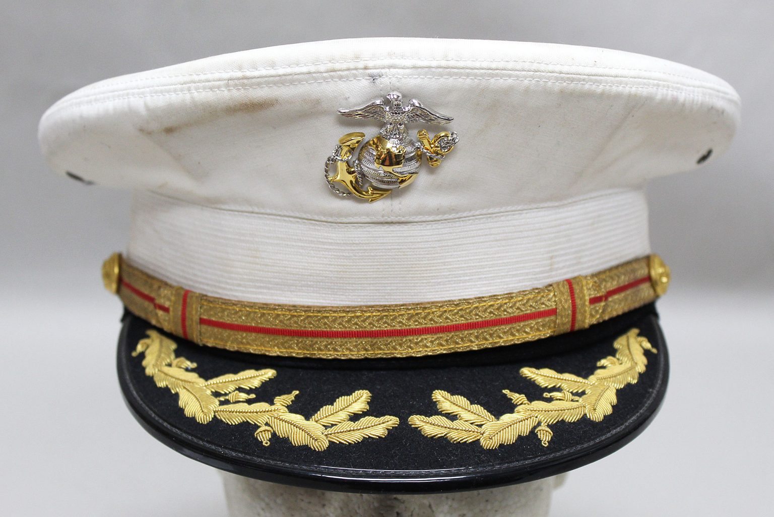 USMC Officer Dress Visor Cap - Named to Colonel later Mjr General USMC ...