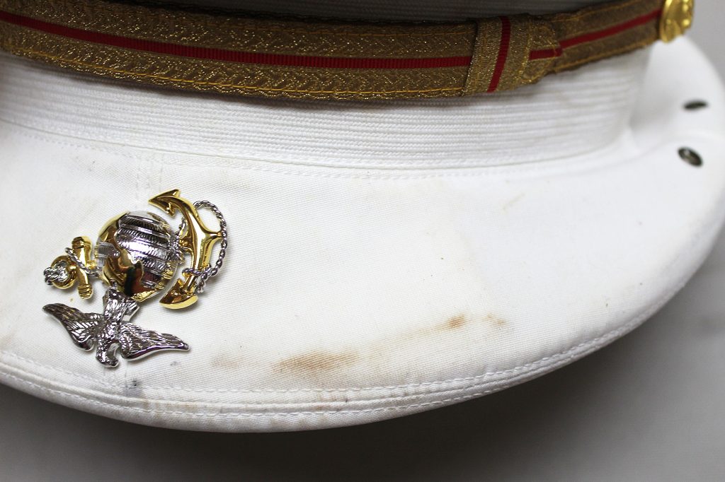 USMC Officer Dress Visor Cap - Named to Colonel later Mjr General USMC ...