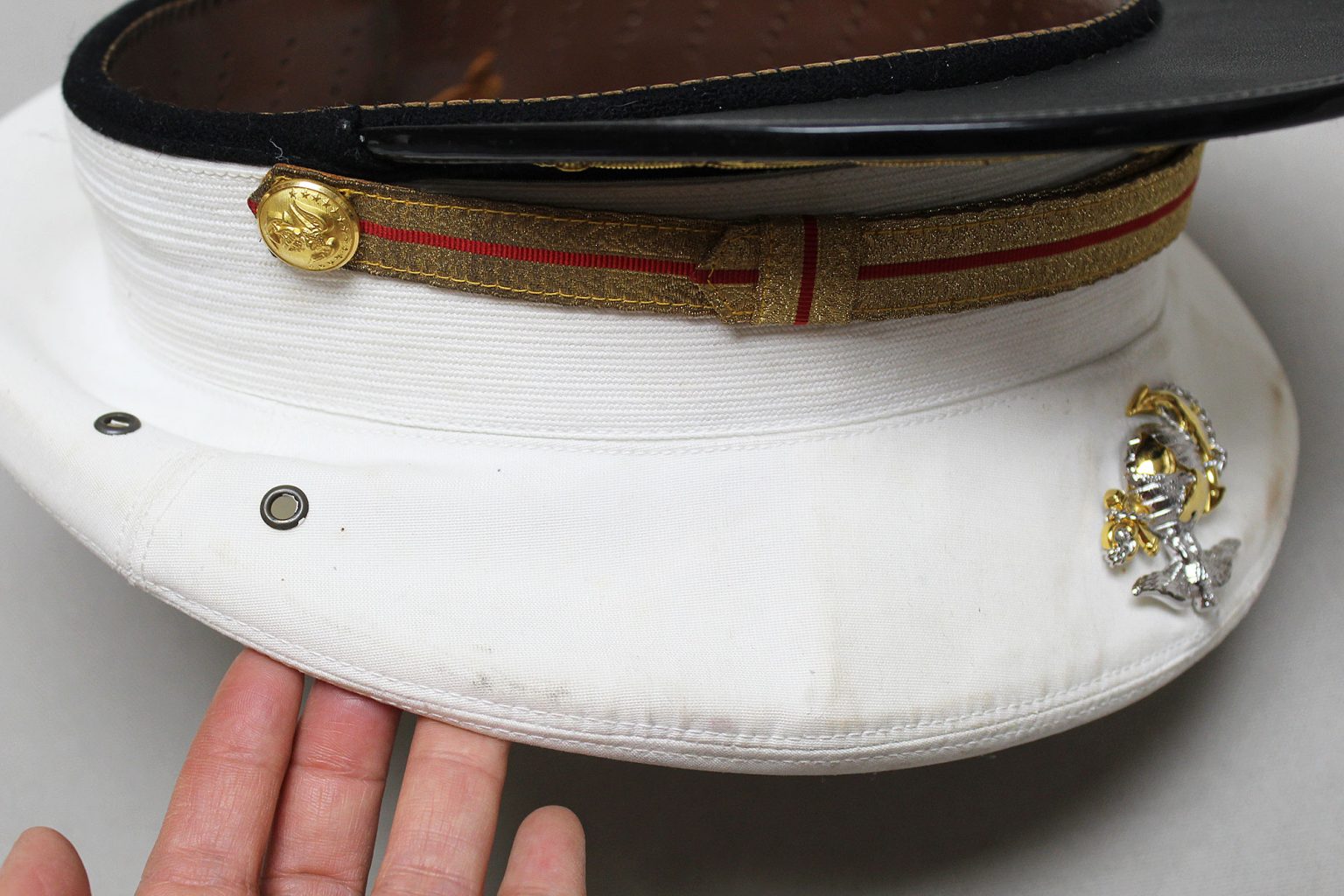 USMC Officer Dress Visor Cap - Named to Colonel later Mjr General USMC ...