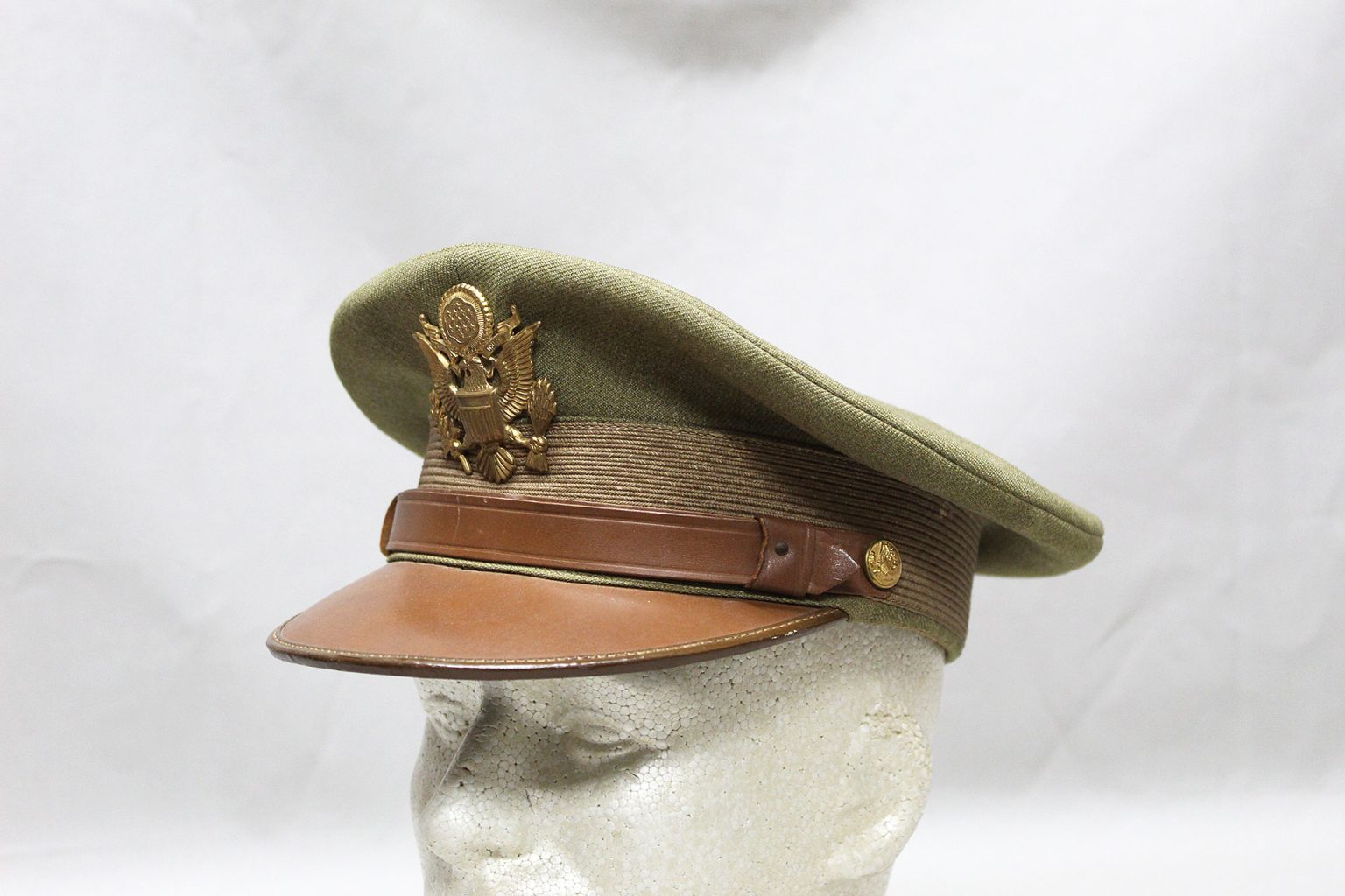 US Army Officer Visor Cap WW2 - 7 1/8 . HU410 - Time Traveler Militaria