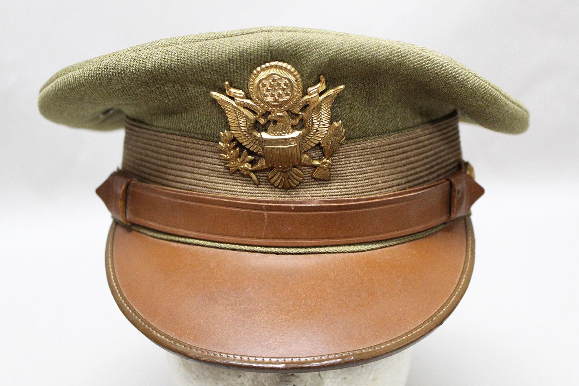 US Army Officer Visor Cap WW2 - 7 1/8 . HU410 - Time Traveler Militaria