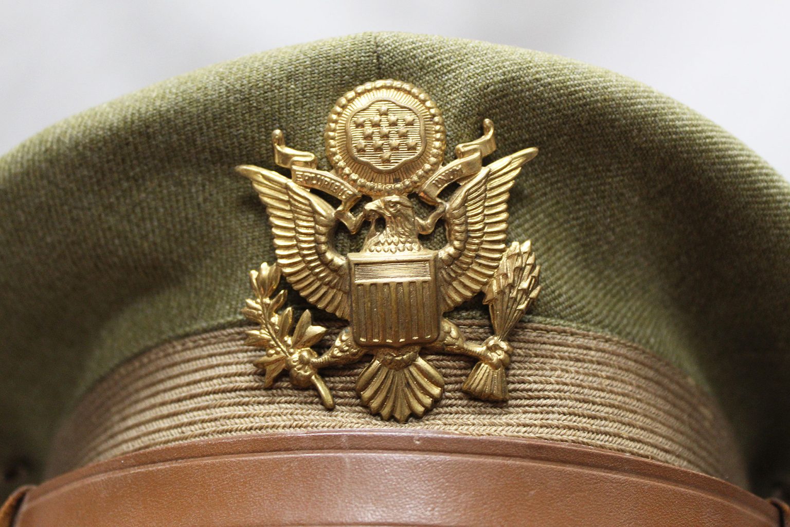 US Army Officer Visor Cap WW2 - 7 1/8 . HU410 - Time Traveler Militaria