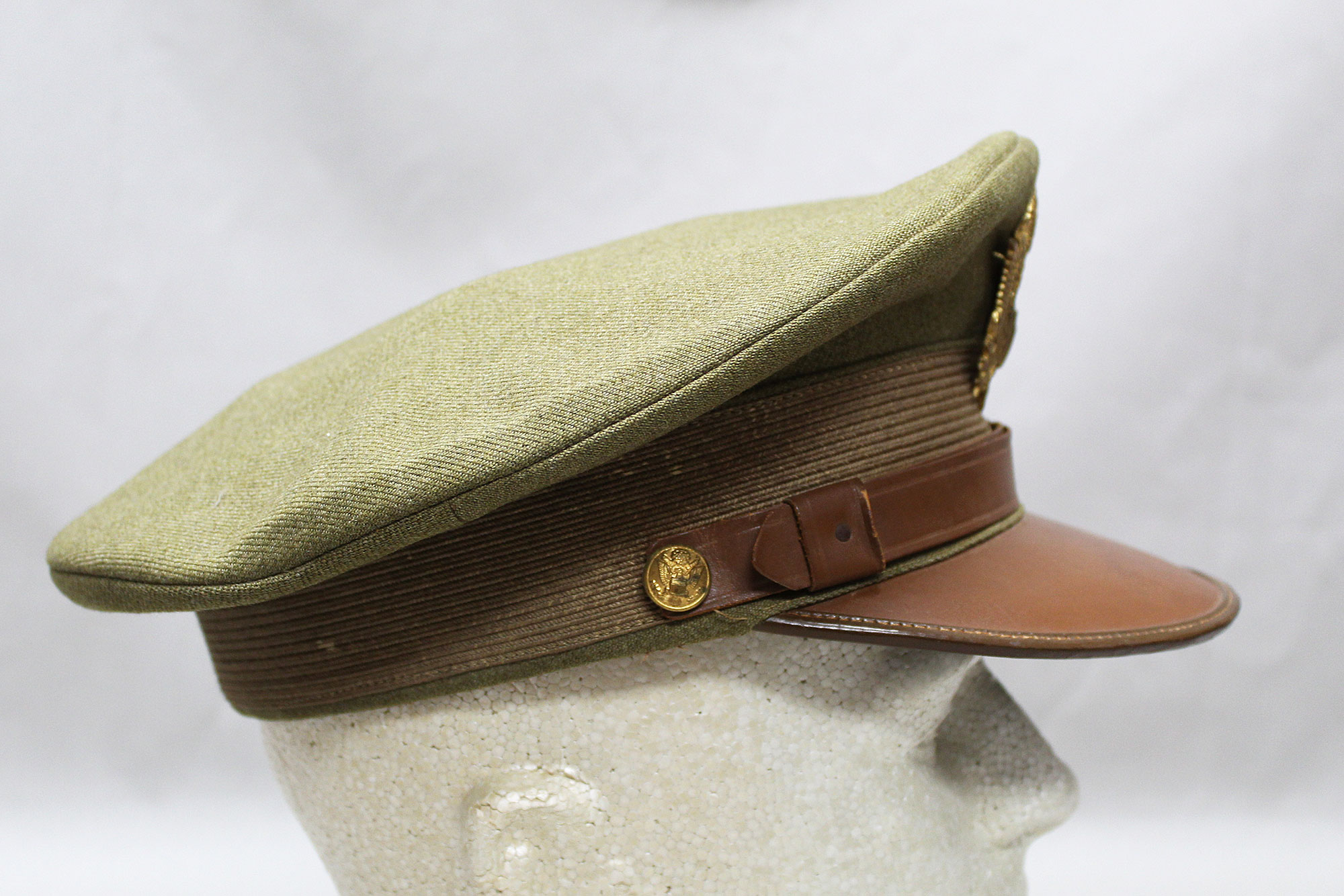US Army Officer Visor Cap WW2 - 7 1/8 . HU410 - Time Traveler Militaria