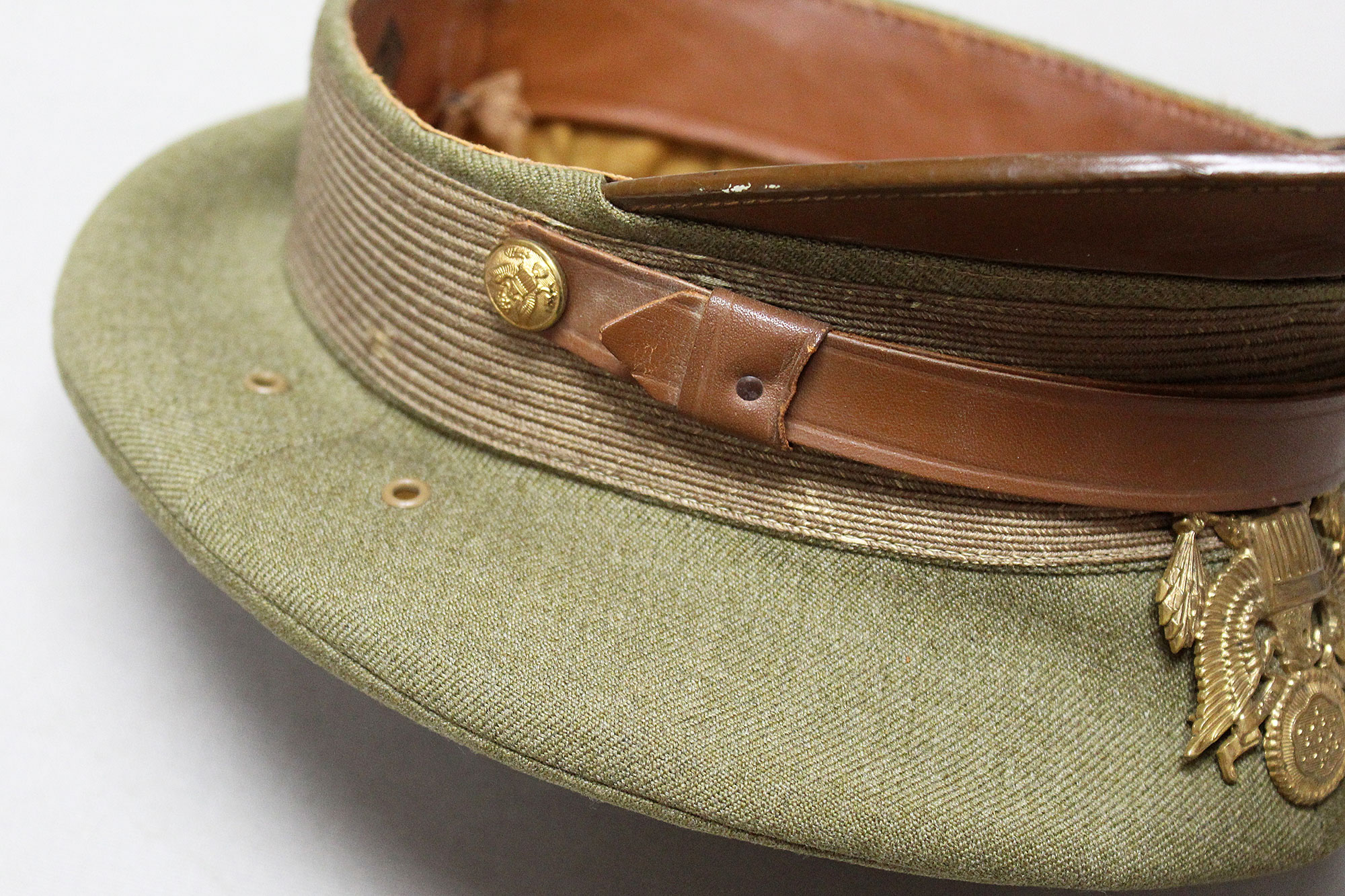 US Army Officer Visor Cap WW2 - 7 1/8 . HU410 - Time Traveler Militaria