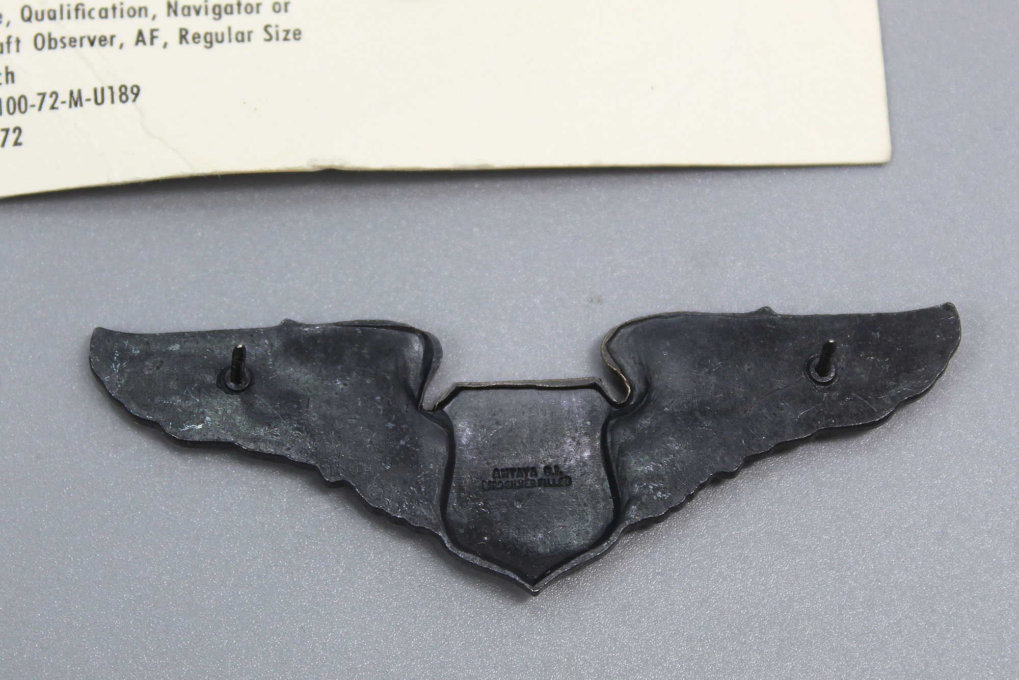 USAF Navigator Wings on Card - 72 Antaya 1/20 SF . W210 - Time Traveler ...