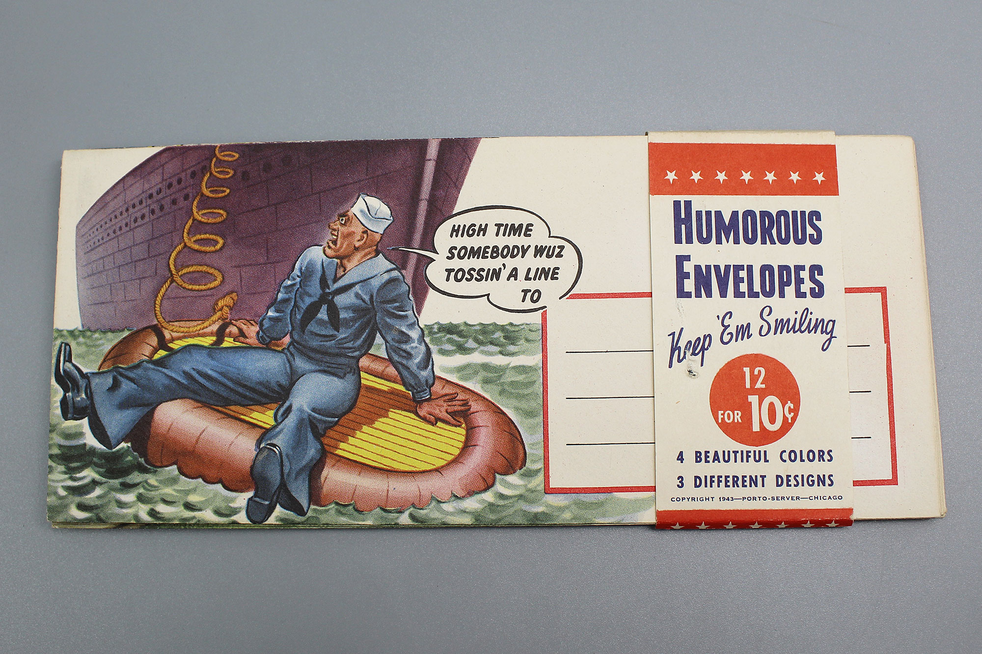1943 Group of Military Humorous Envelope Set - 12 Envelopes . FLU3616 ...