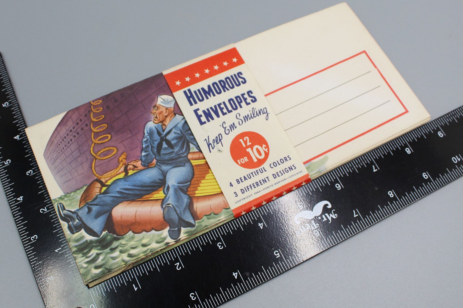 1943 Group of Military Humorous Envelope Set - 12 Envelopes . FLU3616 ...