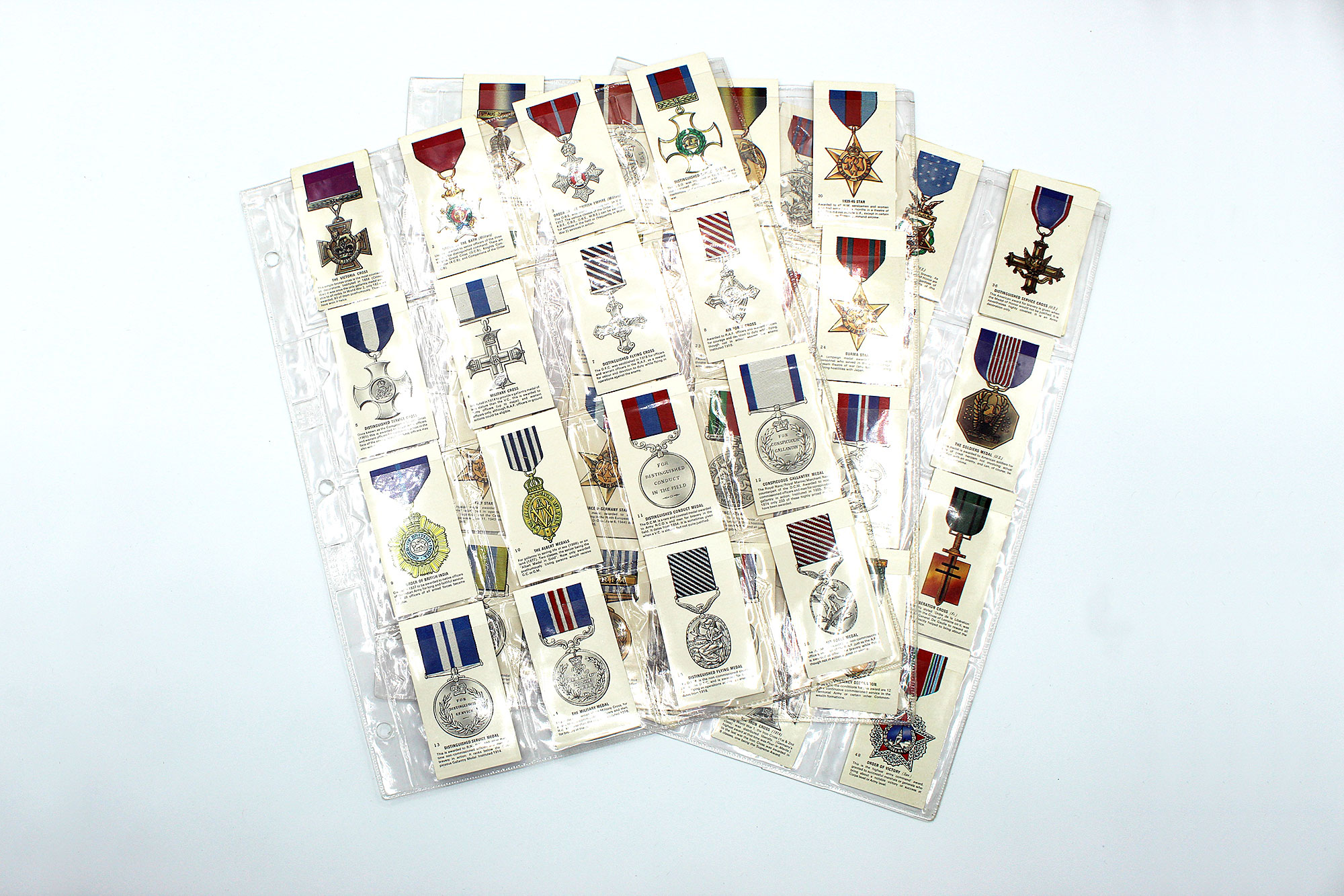 Group of 3 pages of Medal Identification Cards . FLU969 - Time Traveler ...
