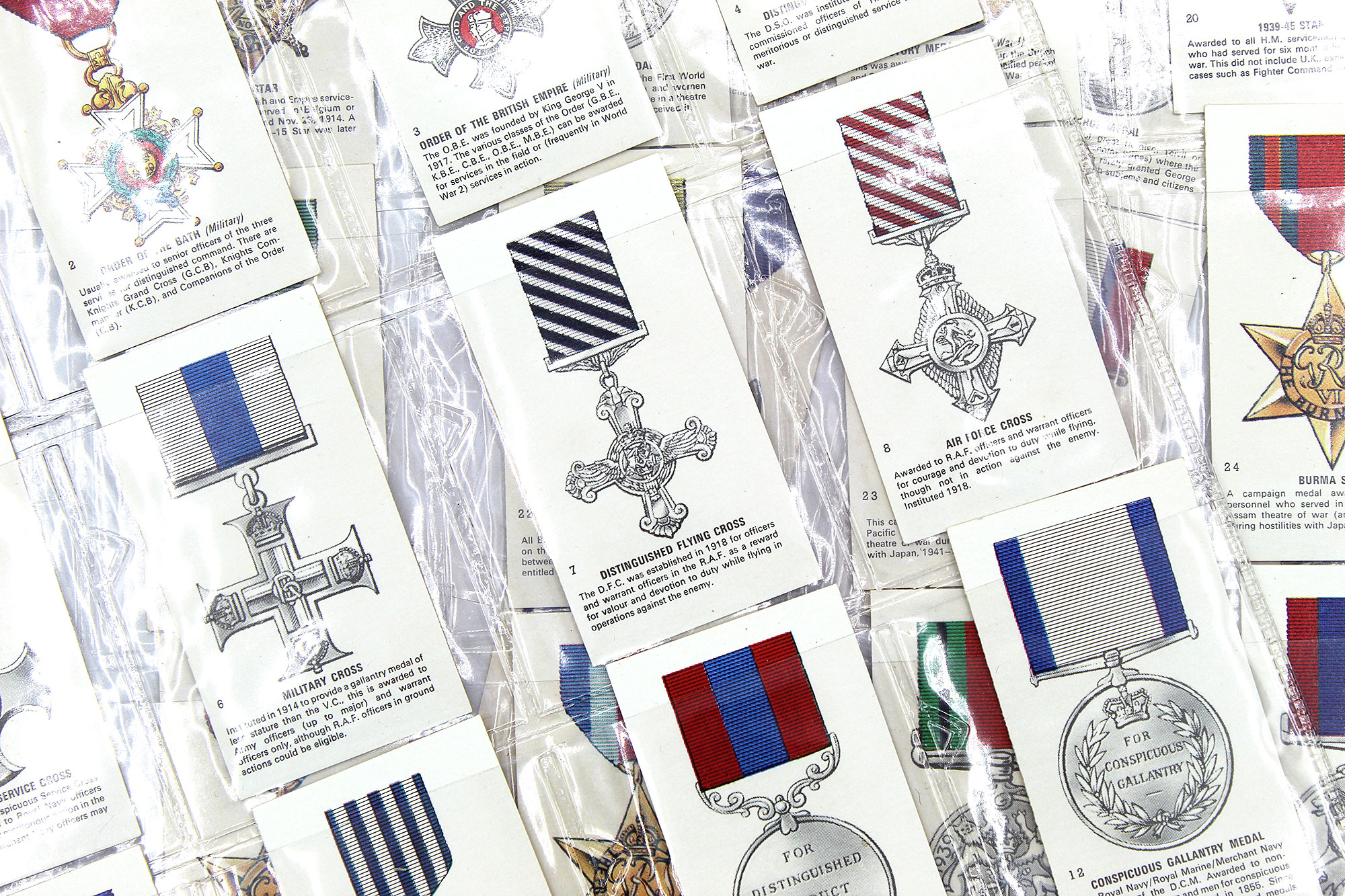 Group of 3 pages of Medal Identification Cards . FLU969 - Time Traveler ...
