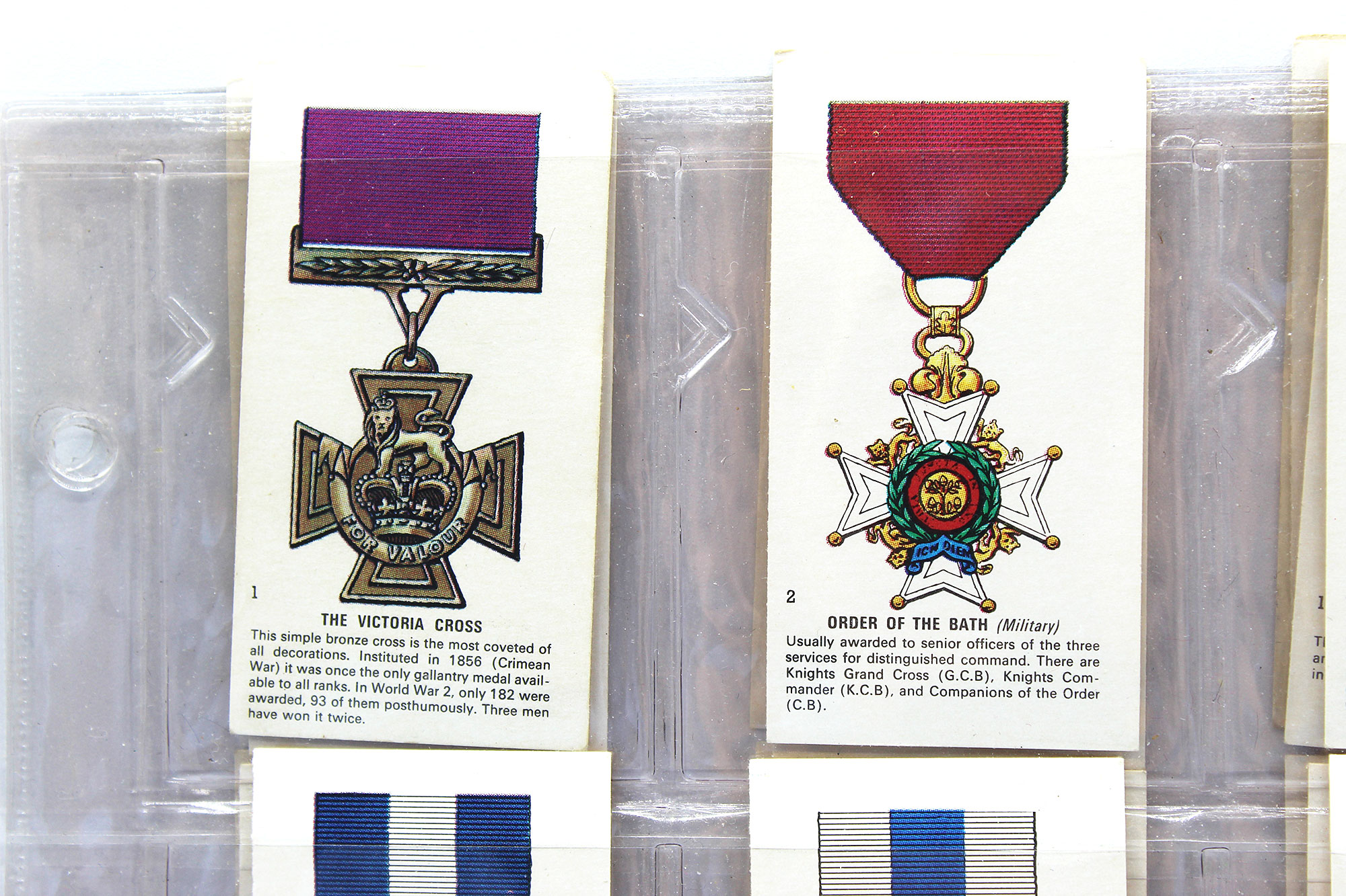 Group of 3 pages of Medal Identification Cards . FLU969 - Time Traveler ...