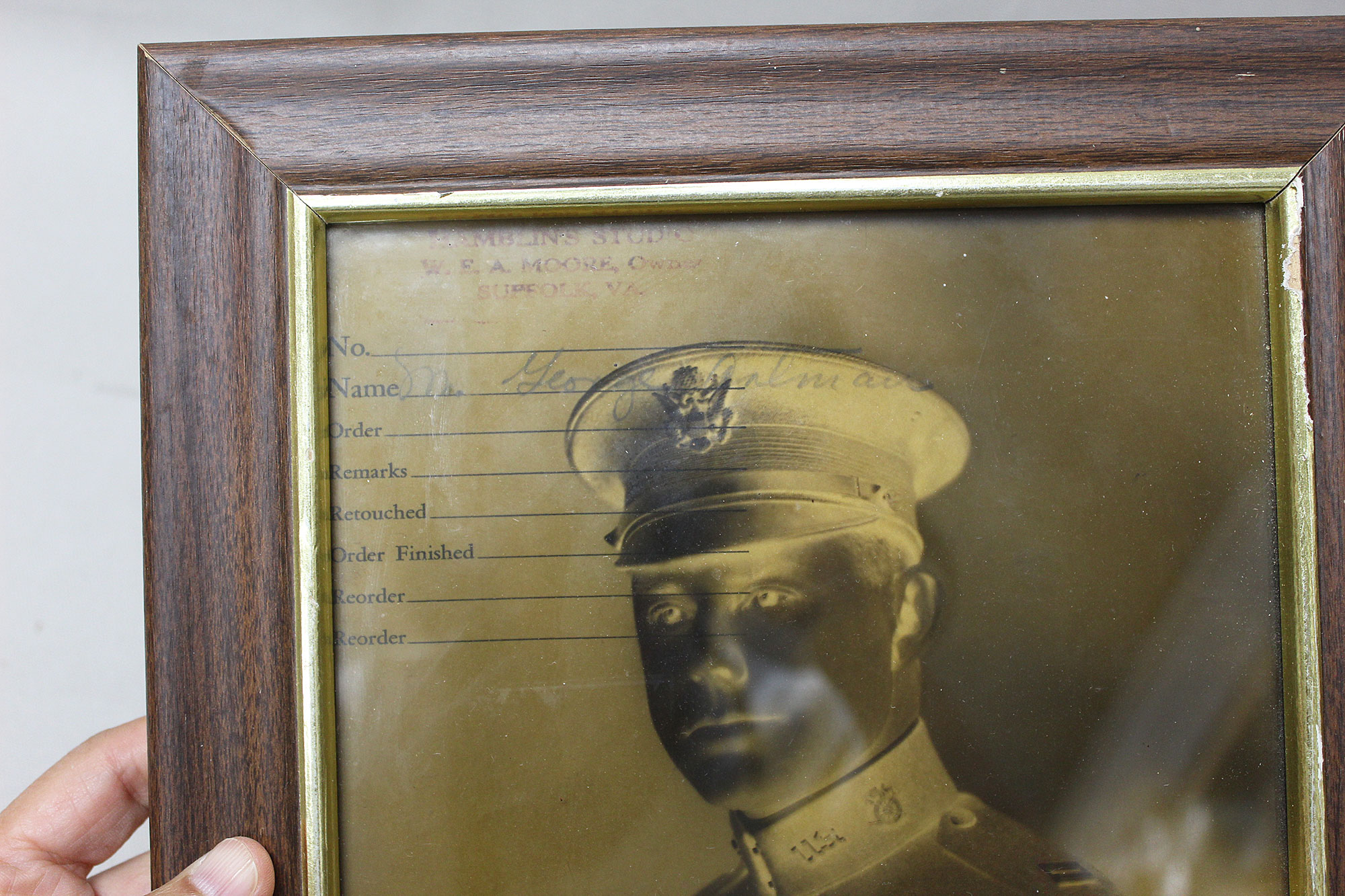 WW1 US Army Officer Negative Framed Photo . FLU1399 - Time Traveler ...