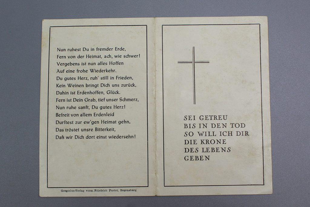 WW2 German Soldier Remembrance Card – Herwicht . GD397 - Time Traveler ...
