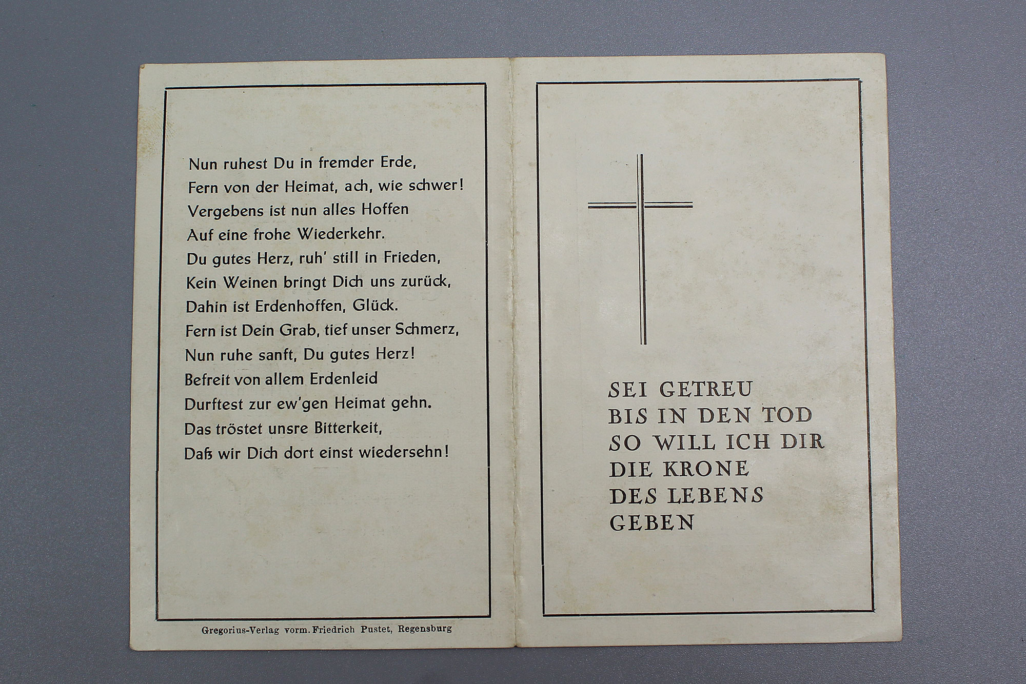 WW2 German Soldier Remembrance Card – Herwicht . GD397 - Time Traveler ...