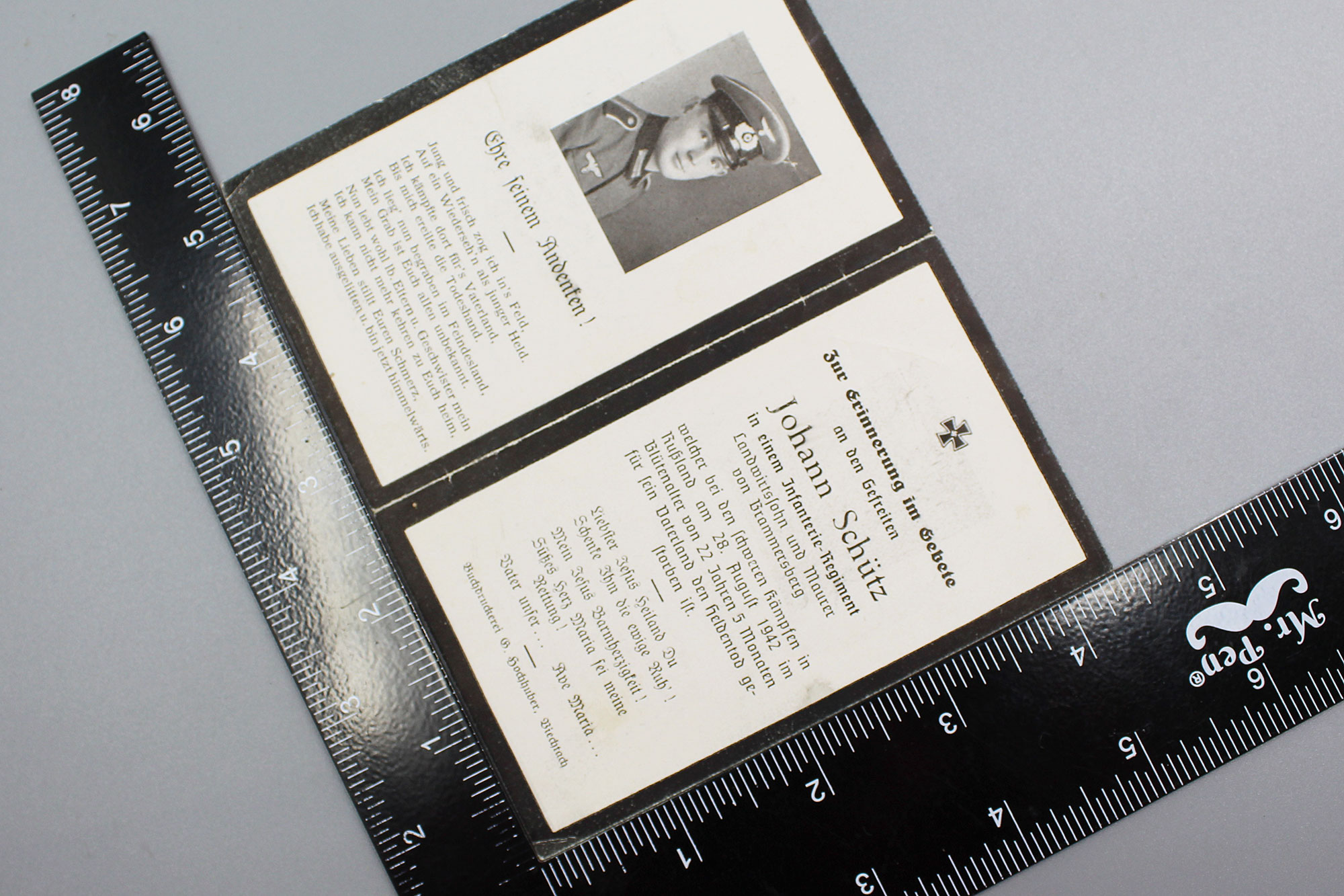 WW2 German Army Remembrance Card - Schutz . GD644 - Time Traveler Militaria