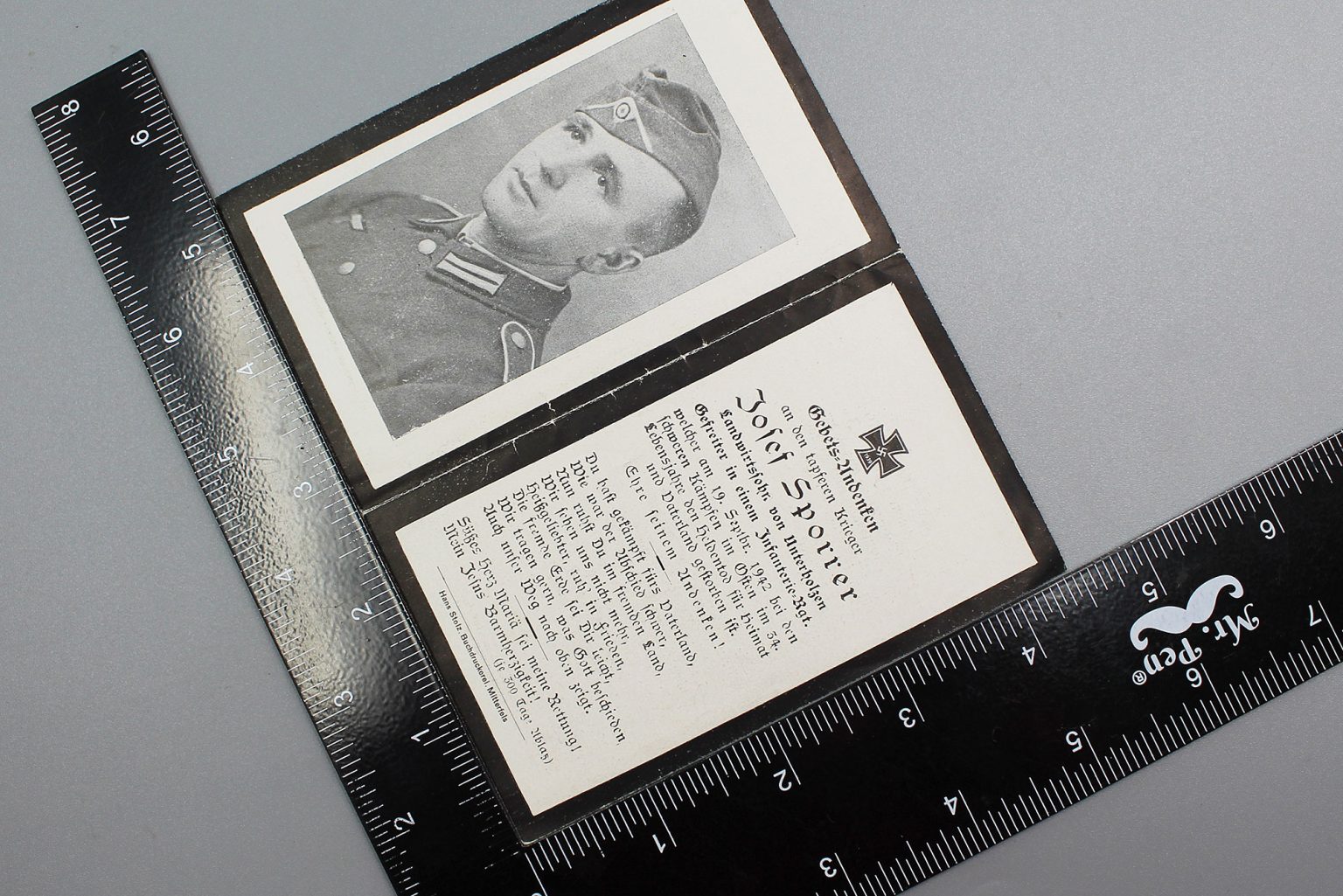 WW2 German Army Remembrance Card - Sporrer . GD645 - Time Traveler ...