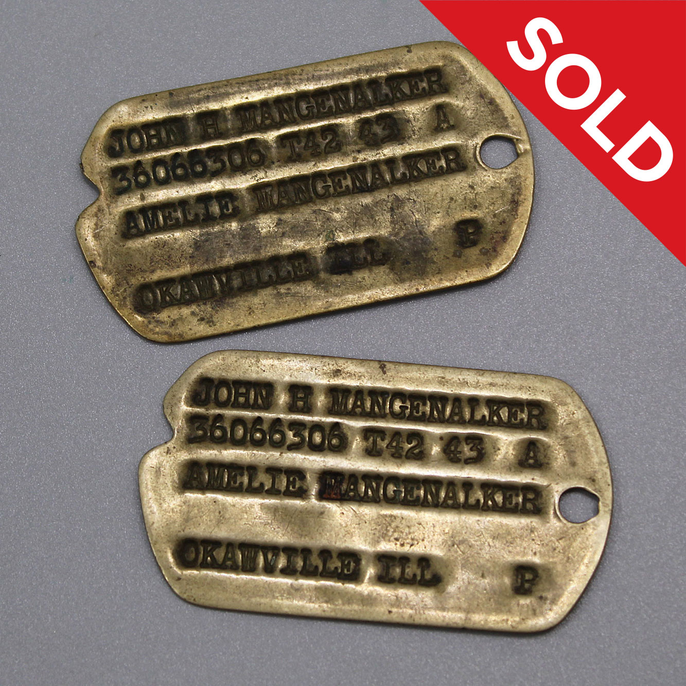 us ww2 army dog tag - Time Traveler Militaria