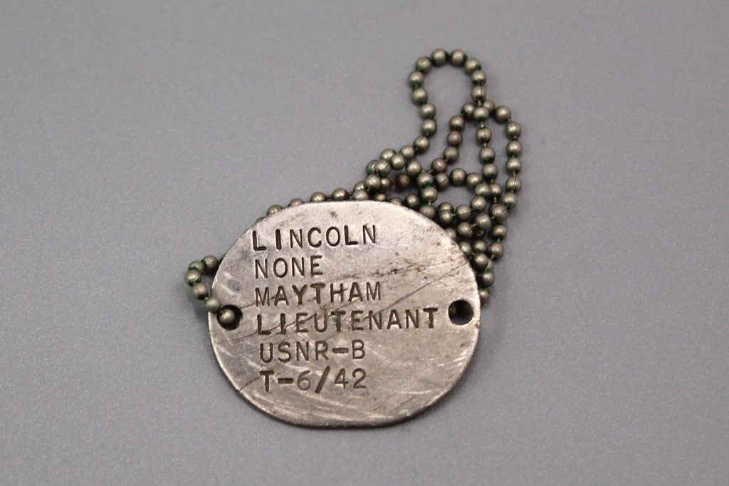 US Navy Officer WW2 Fingerprint Dog Tag on Chain 42 . FLU3719 - Time ...
