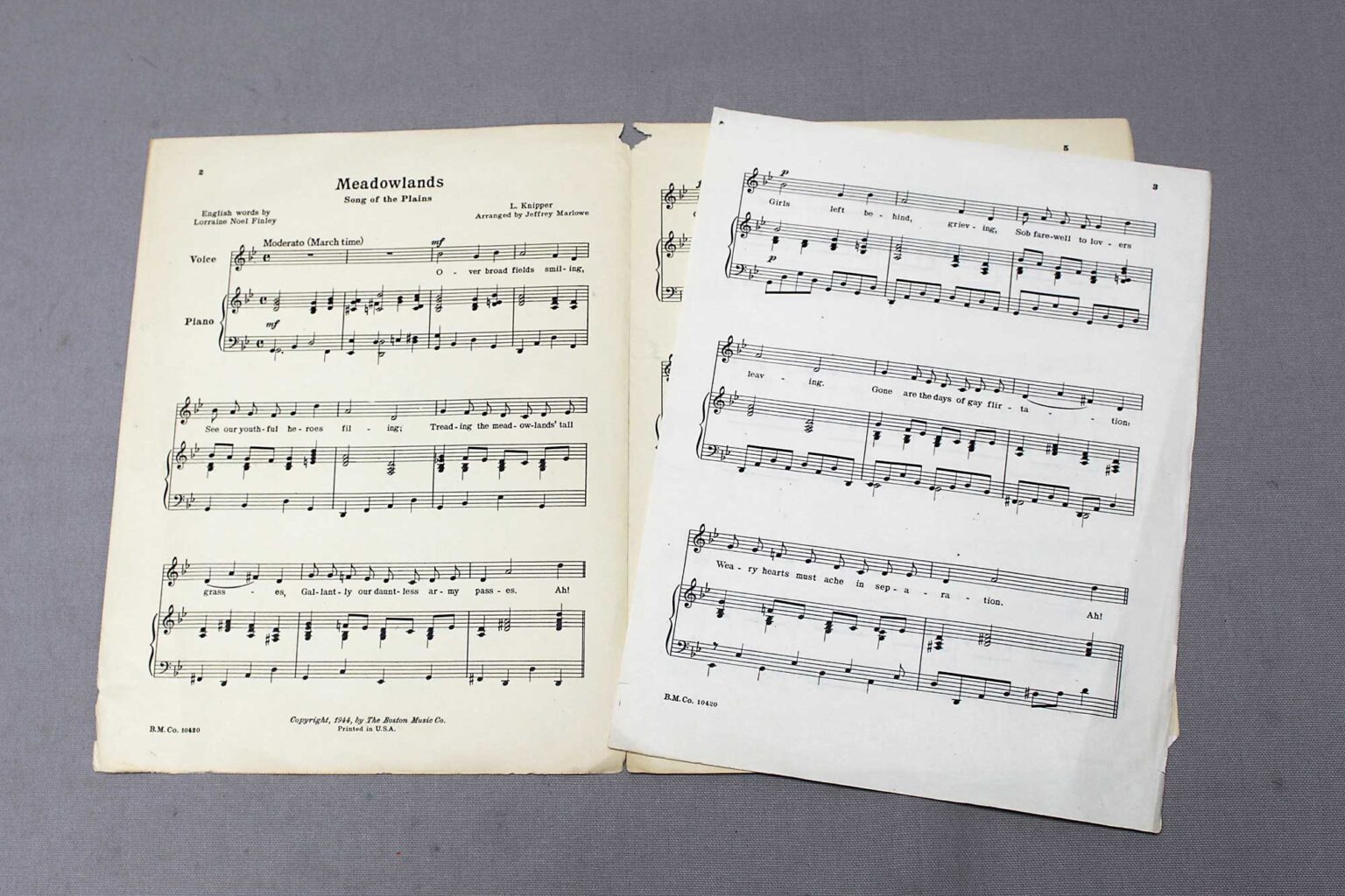 US 1944 Music Sheet . BOOK151 - Time Traveler Militaria
