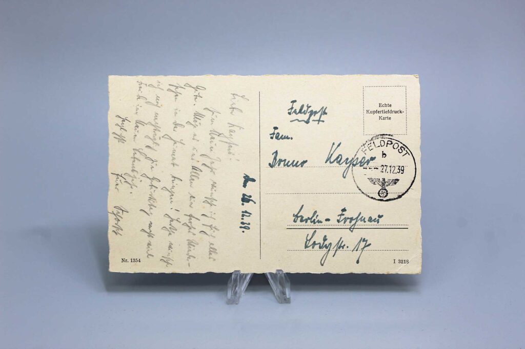 WW2 German Postcard Feldpost 1939 . GD945 - Time Traveler Militaria