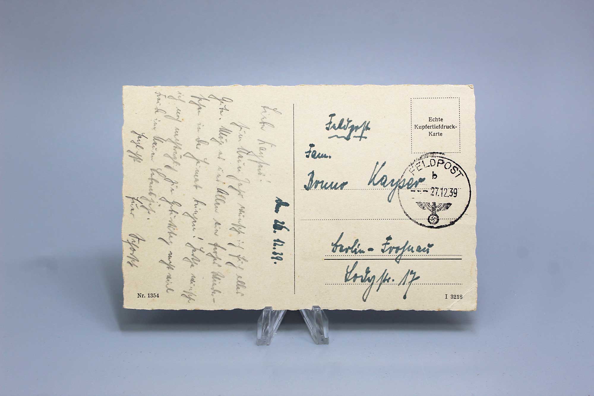 WW2 German Postcard Feldpost 1939 . GD945 - Time Traveler Militaria