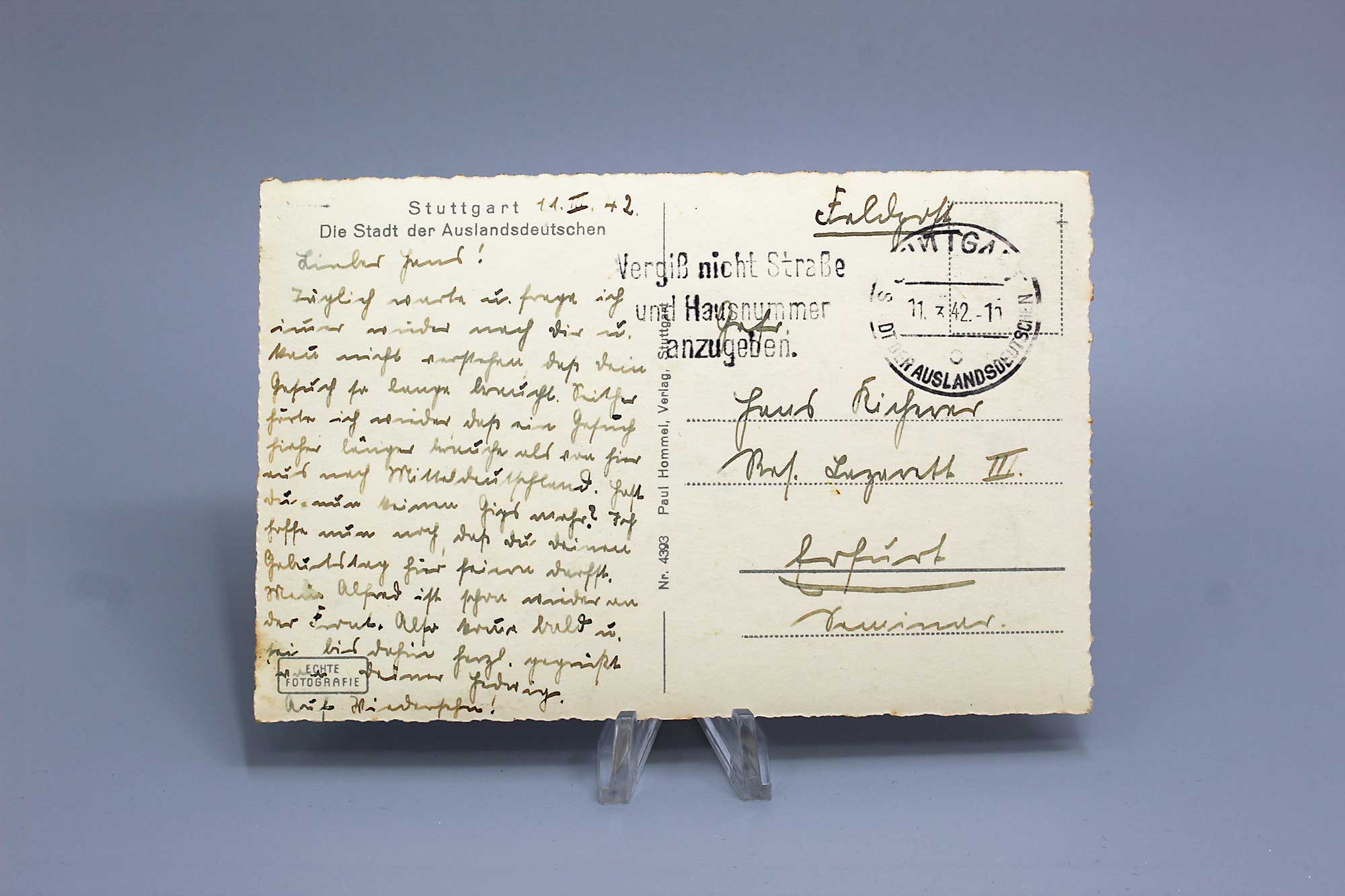 WW2 German Postcard Feldpost 1942 . GD947 - Time Traveler Militaria