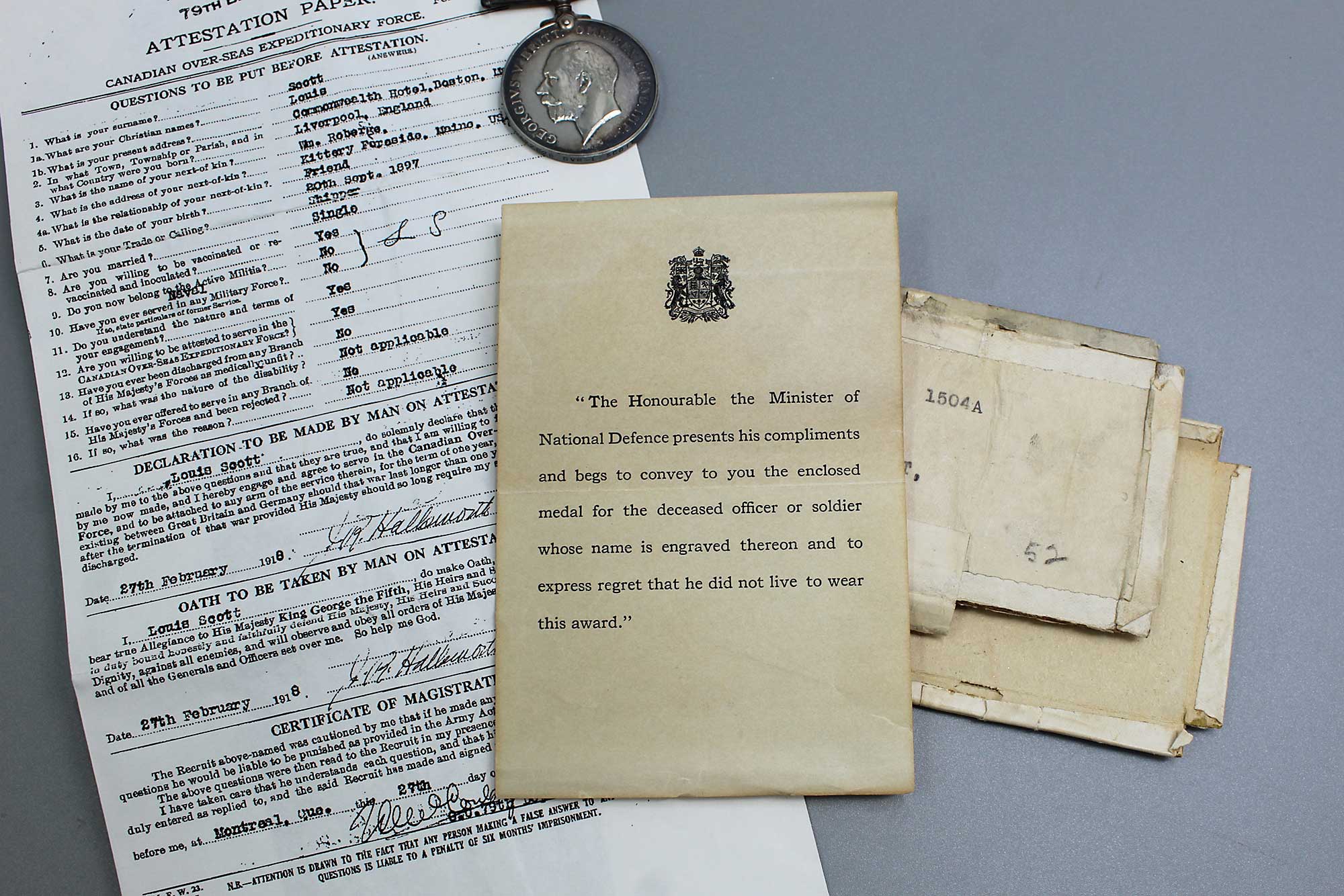 WW1 British War Service Medal CFA w/Papers . BMX160 - Time Traveler ...