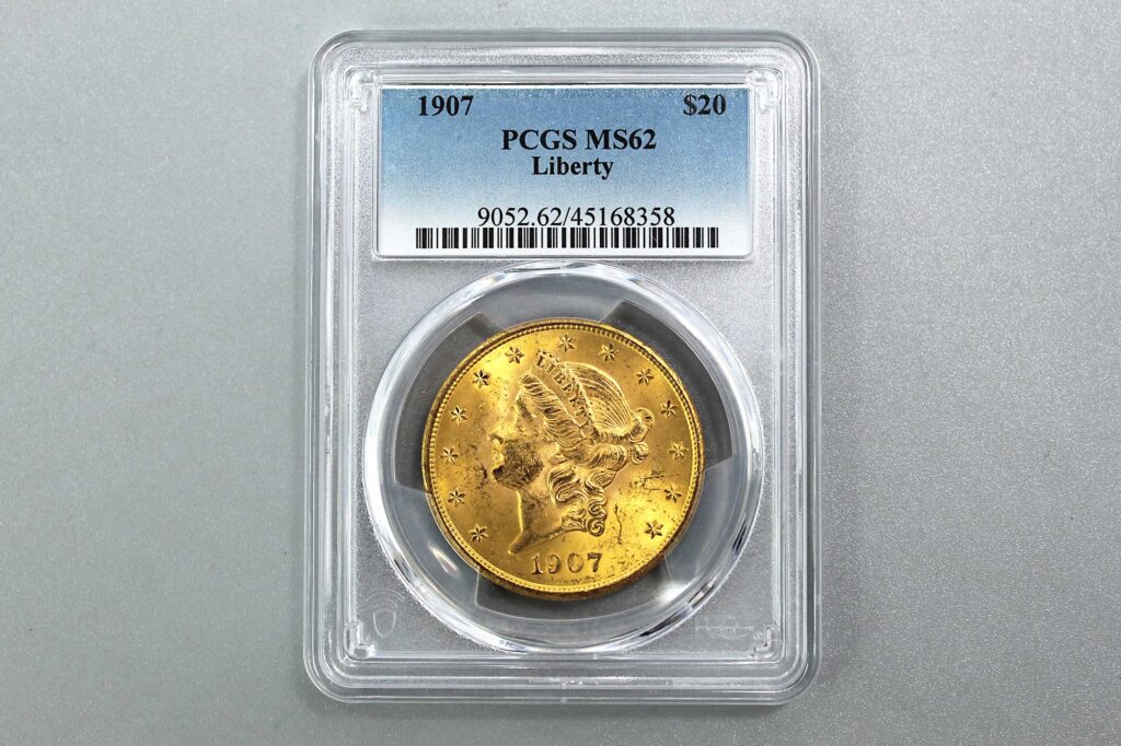 1907 Twenty Dollar Liberty Gold Double Eagle MS62 . COIN469 - Time Traveler Militaria
