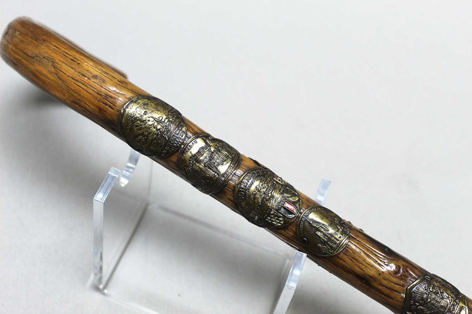 German Vintage Hiking Cane with Badges . EFL4695 - Time Traveler Militaria