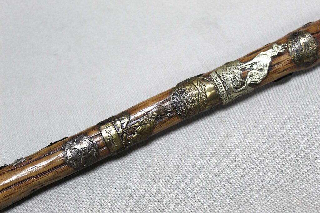 German Vintage Hiking Cane with Badges . EFL4695 - Time Traveler Militaria