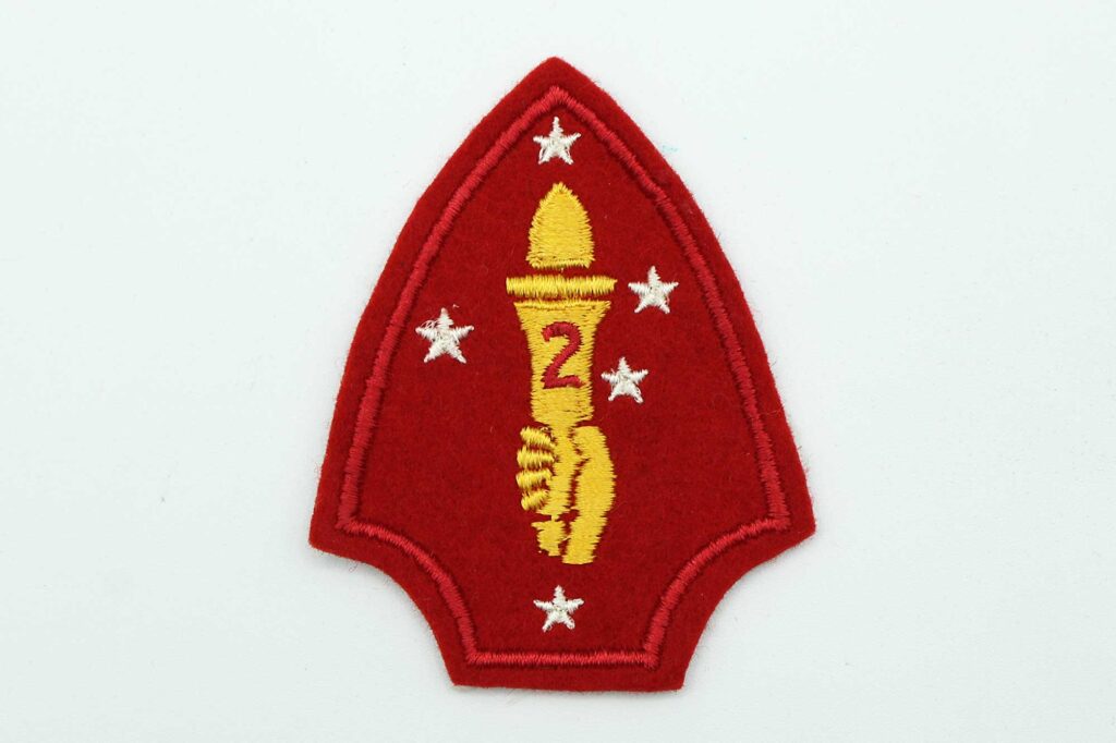 USMC 2nd Marine Division Patch . USP4026bw - Time Traveler Militaria