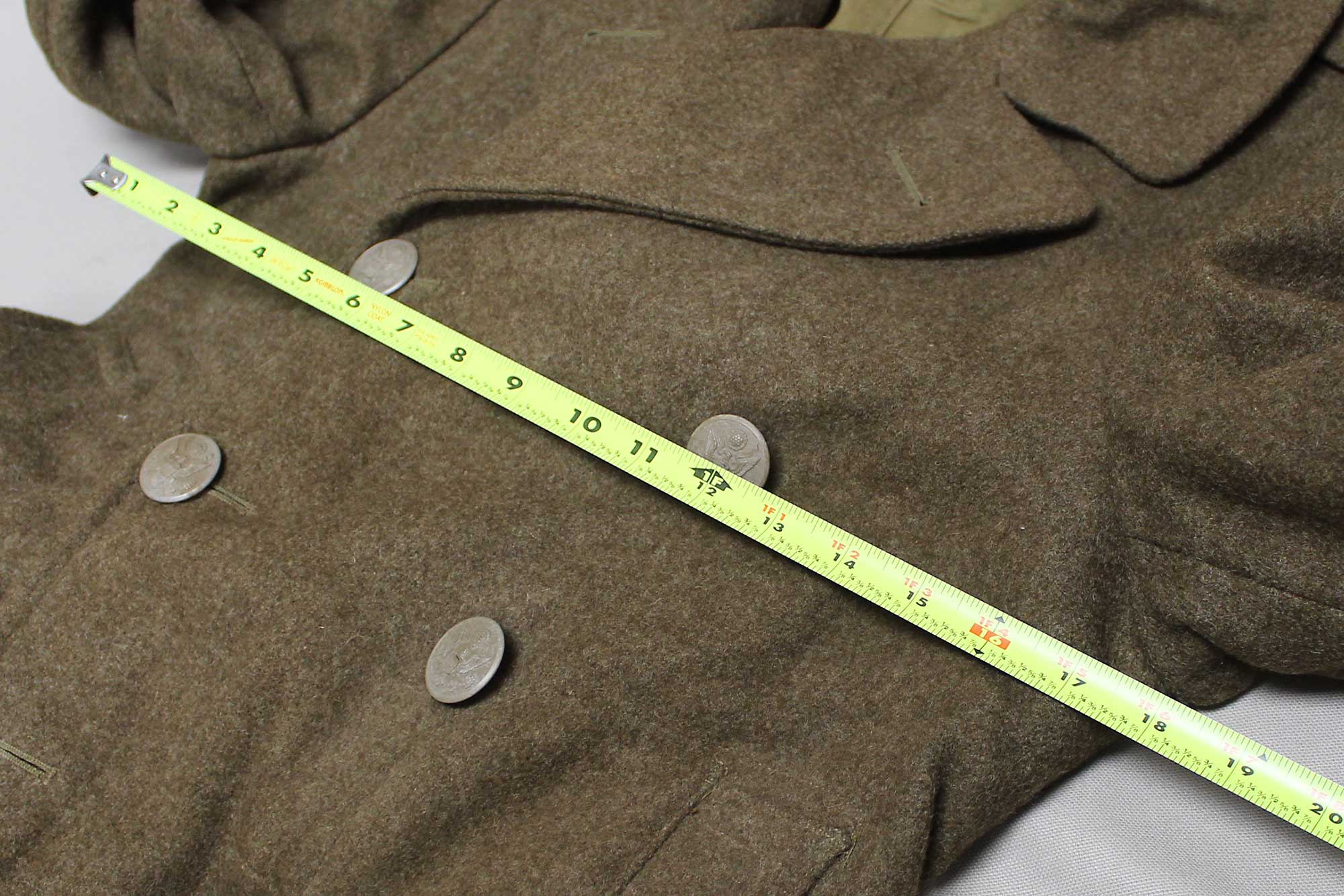 US Army Wool Overcoat 34S WW2 (Rough) . UA1032 - Time Traveler Militaria